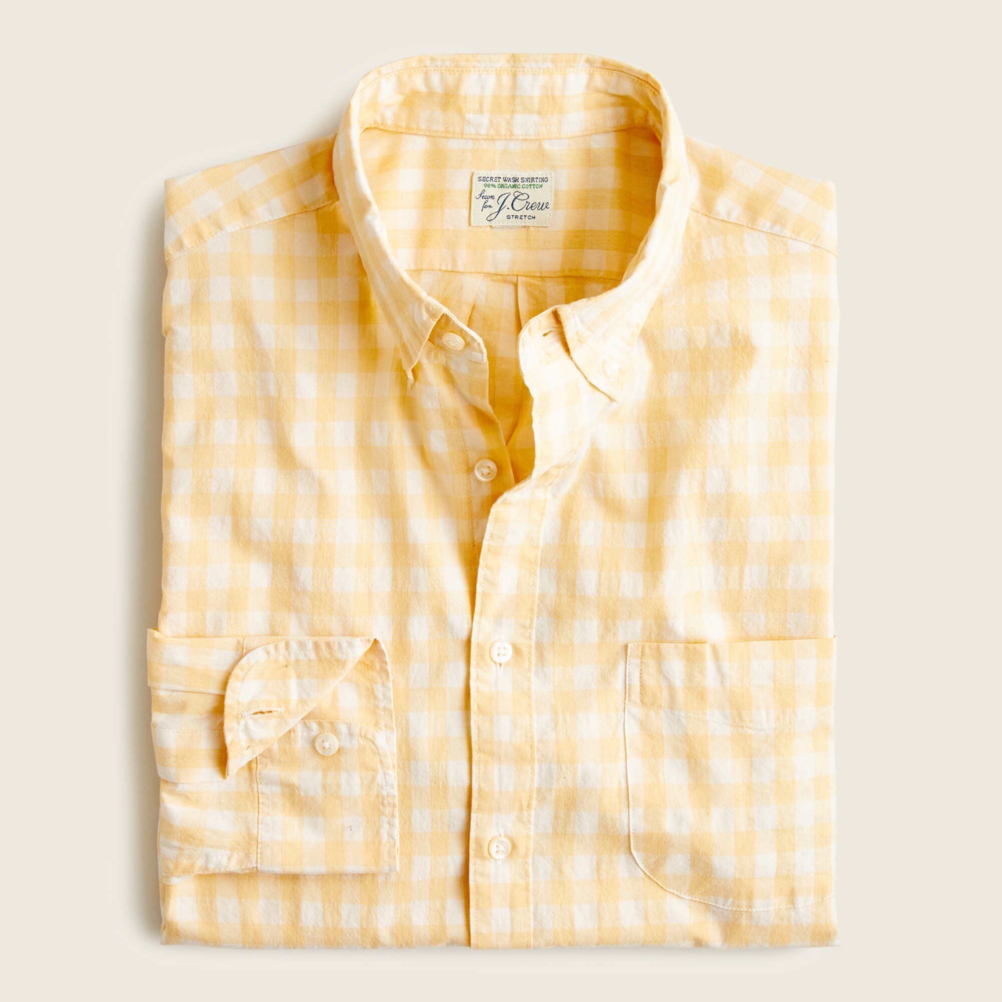 J.Crew: Stretch Secret Wash Shirt In Organic Cotton Gingham For Men