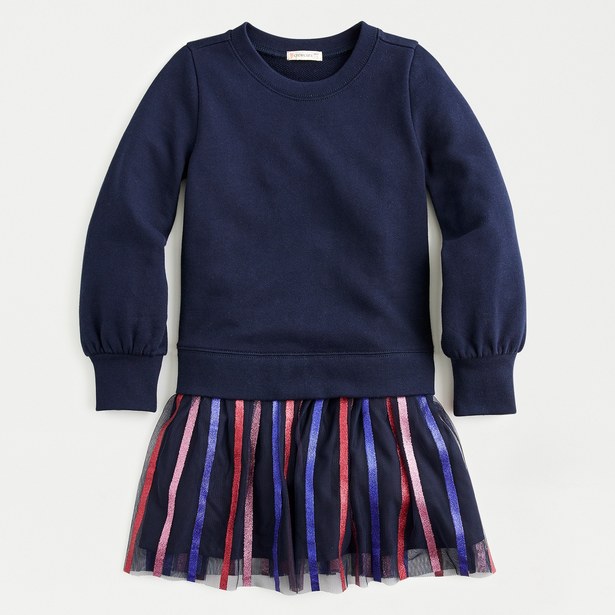 Girls' Striped Tulle Mixy Dress For Girls | J.Crew