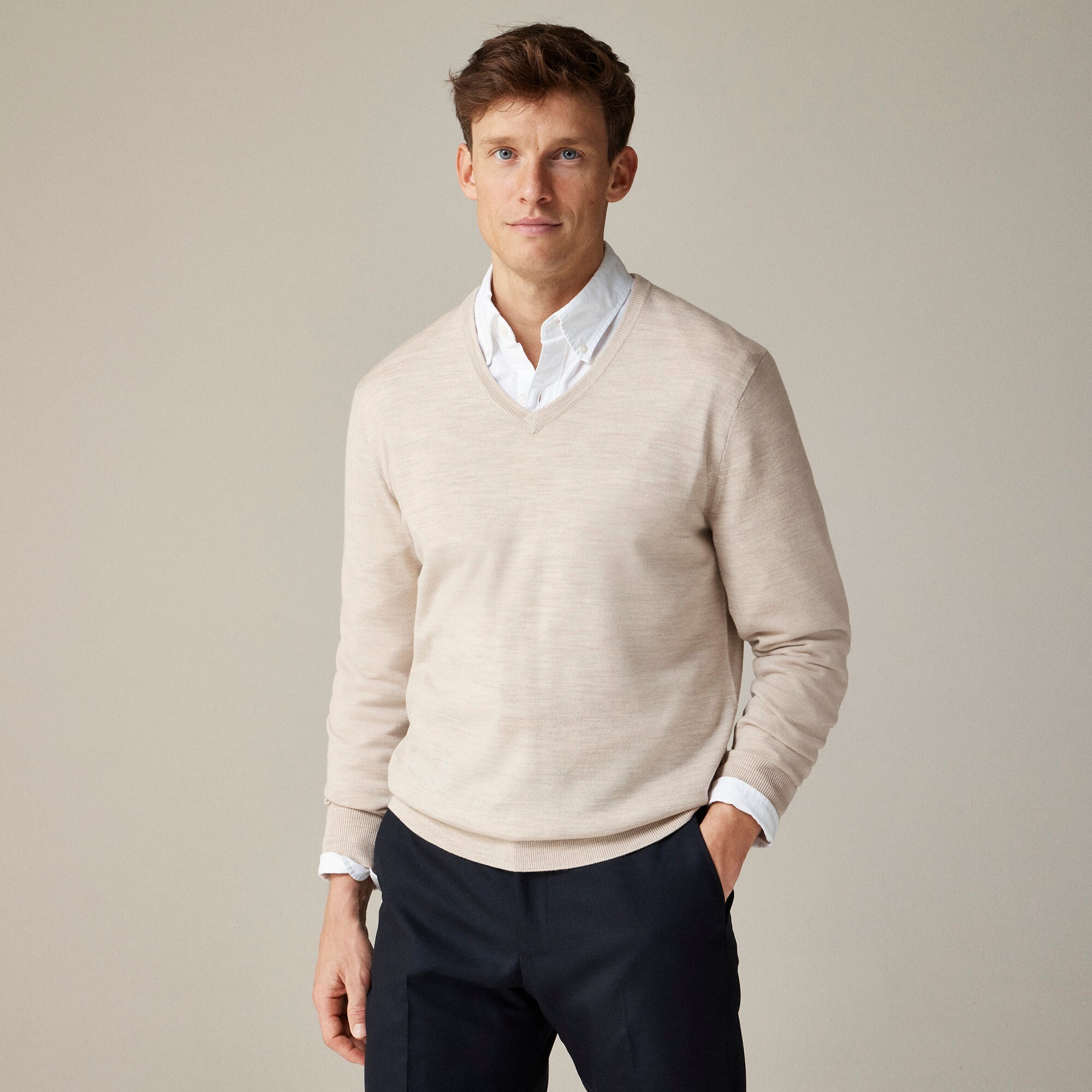 J.Crew: Merino Wool V-neck Sweater For Men