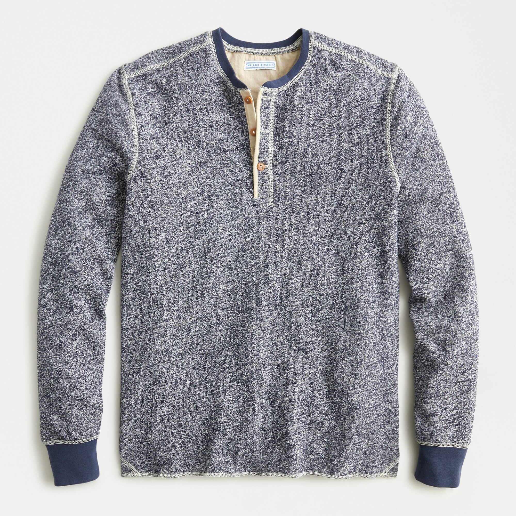 J.Crew: Wallace & Barnes Marled French Terry Henley For Men