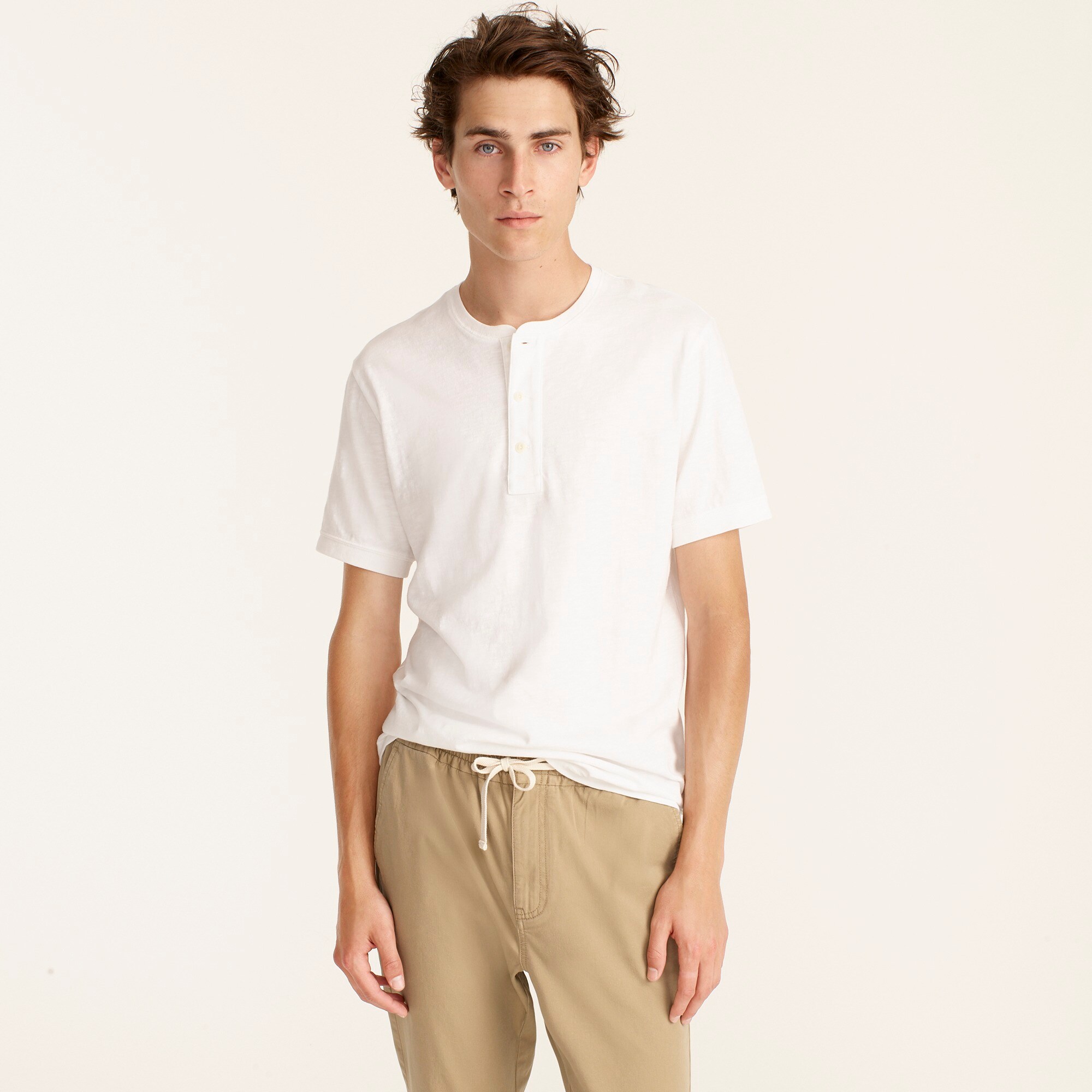 J.Crew: Garment-dyed Slub Cotton Short-sleeve Henley For Men