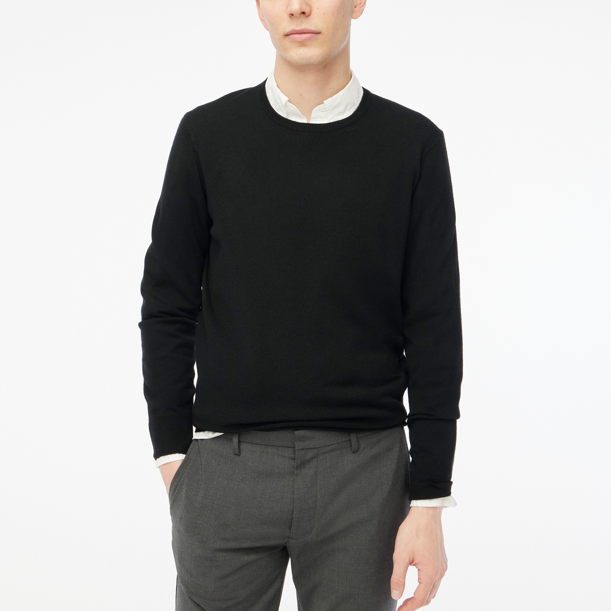 Factory: Merino Wool-blend Crewneck Sweater For Men