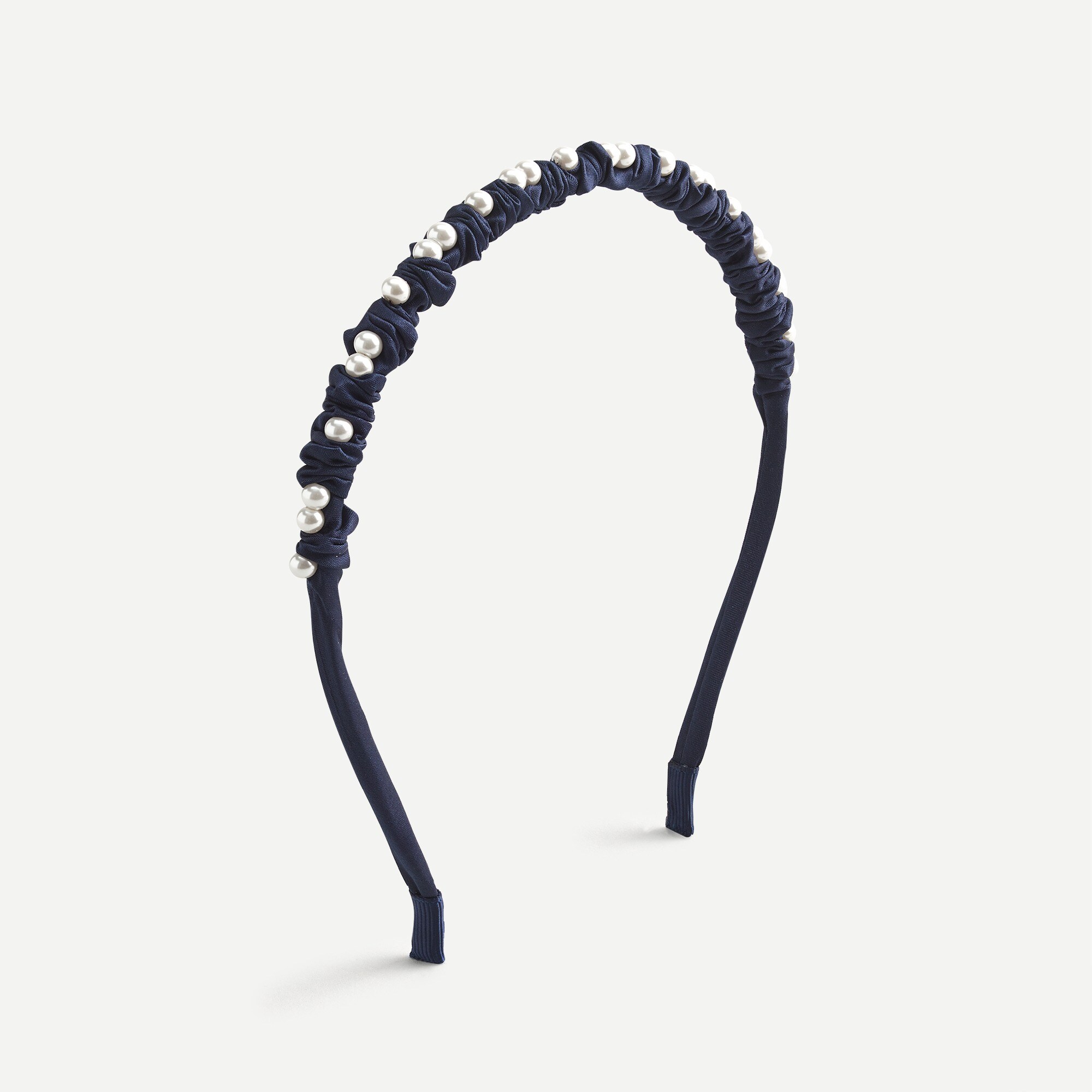 J.Crew: Scrunchie Pearl Headband For Women