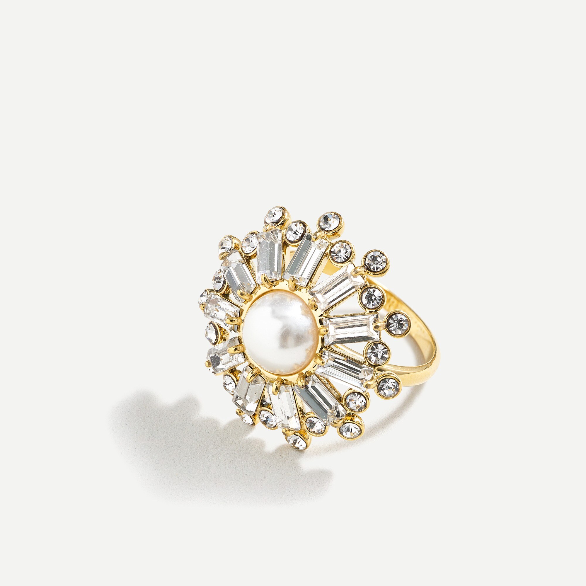 J.Crew: Pearl And Crystal Snowball Ring For Women