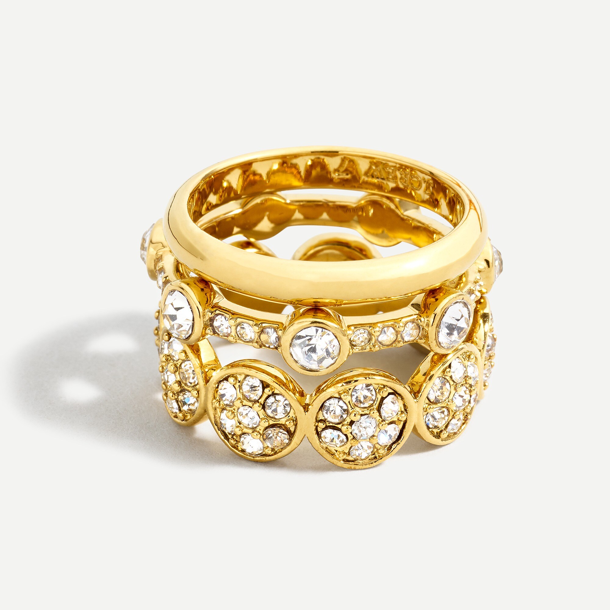 J.Crew: Stackable Crystal Ring Set For Women