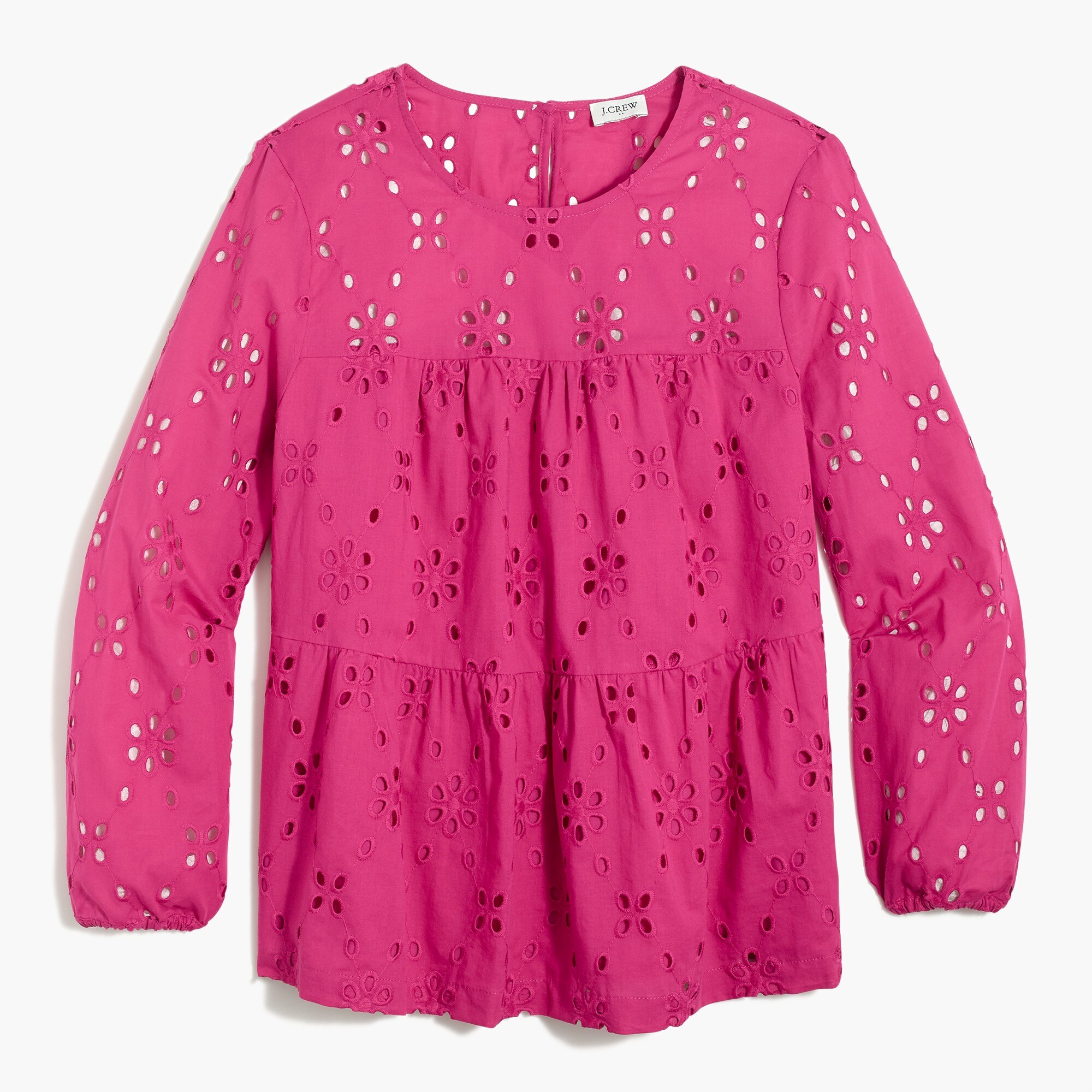 Factory: Eyelet Tiered Popover Top For Women
