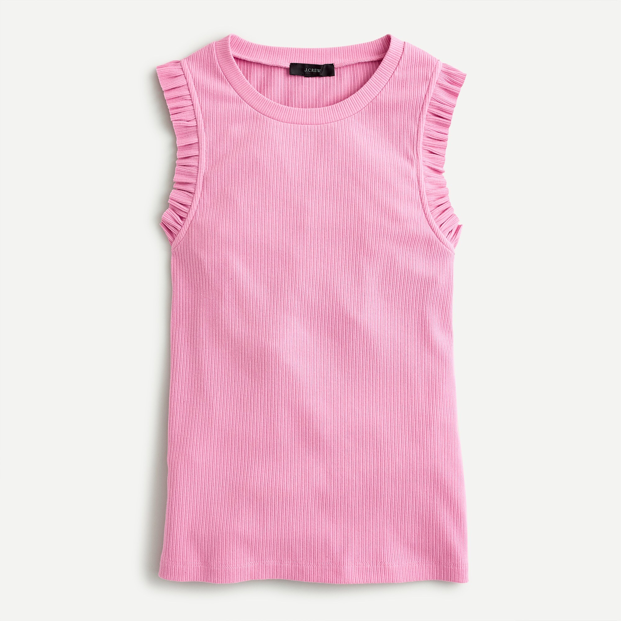 J.Crew: Ribbed Ruffle Tank For Women