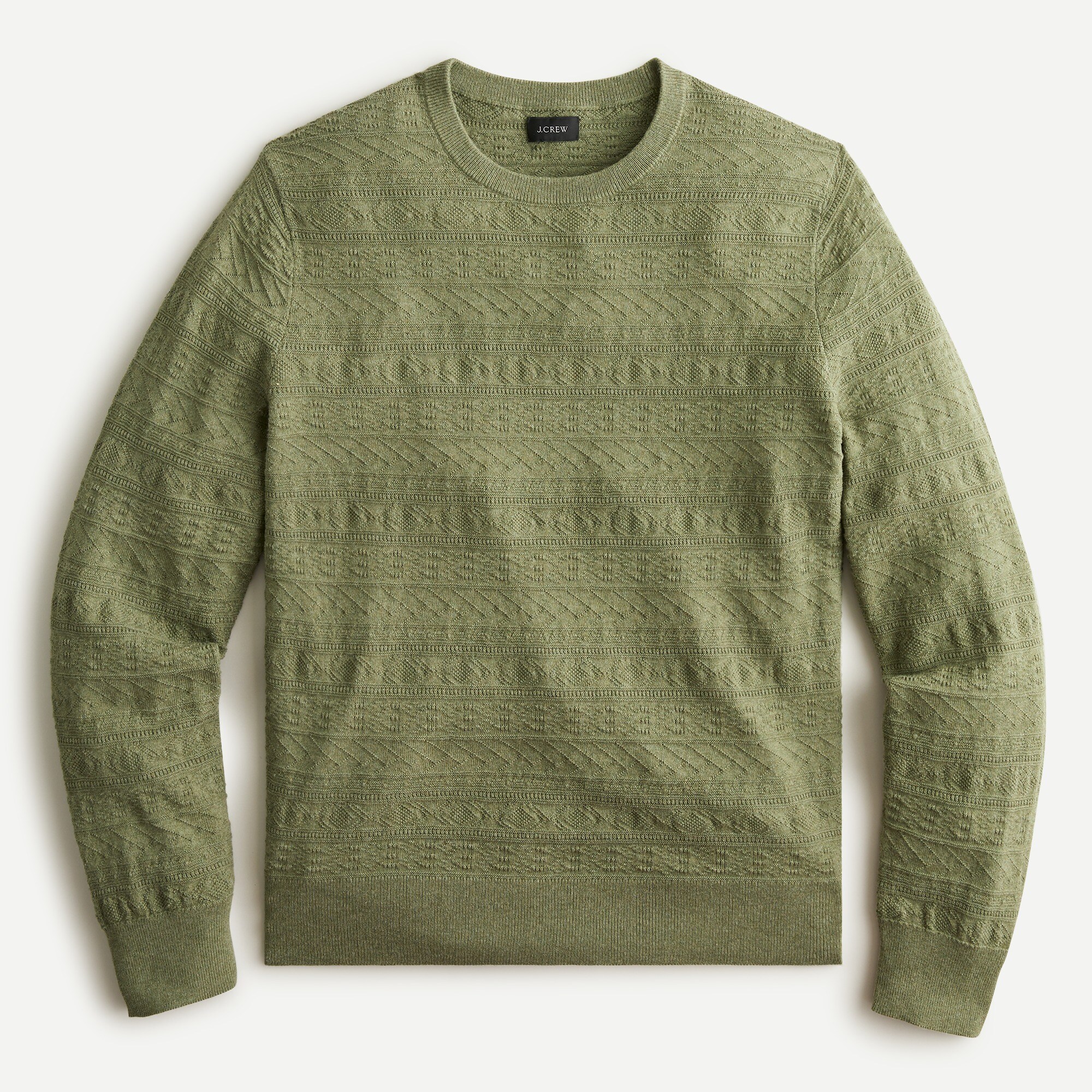 Cotton Sweater In Combination Guernsey Stitch For Men | J.Crew