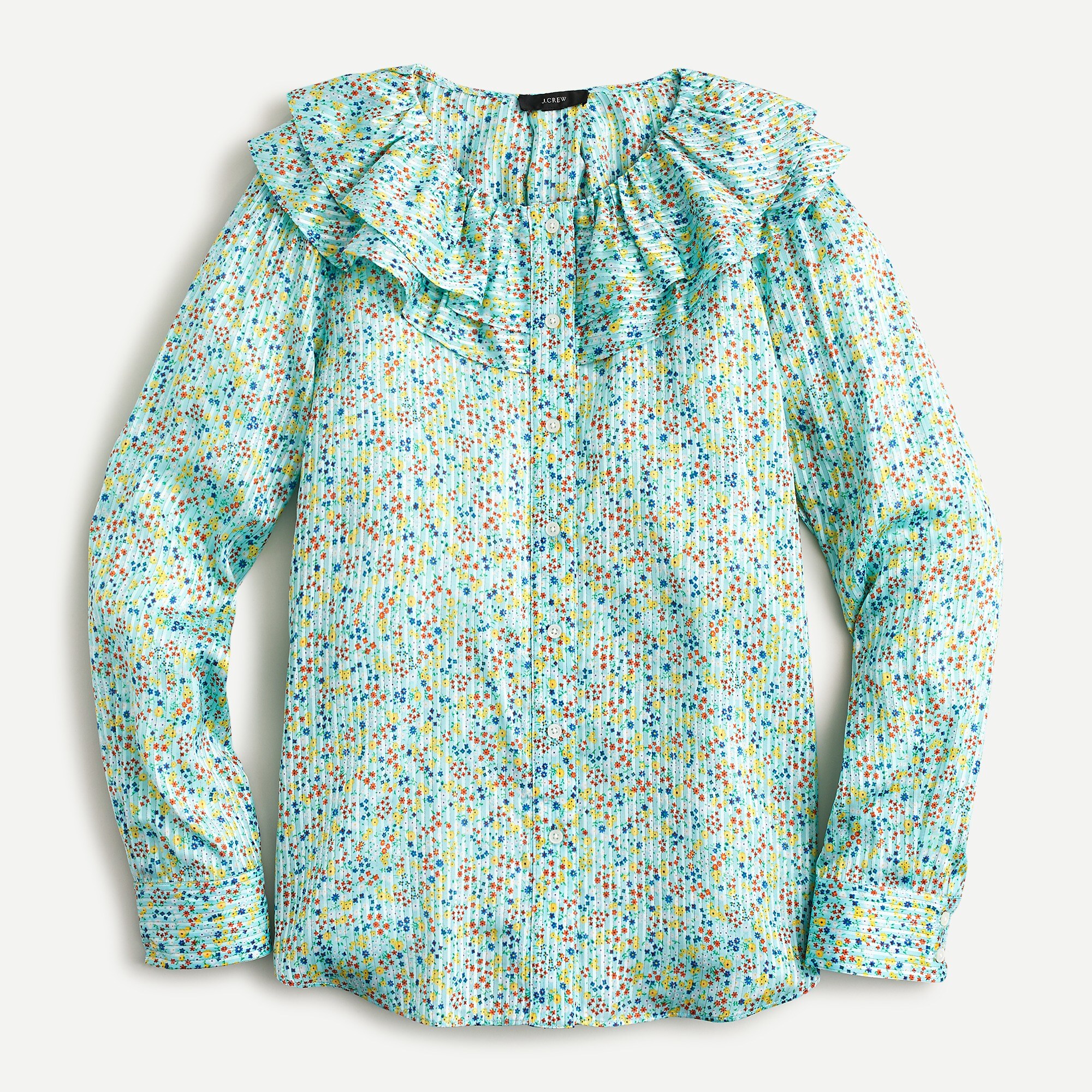 J.Crew: Ruffle Top In Field Day Print For Women