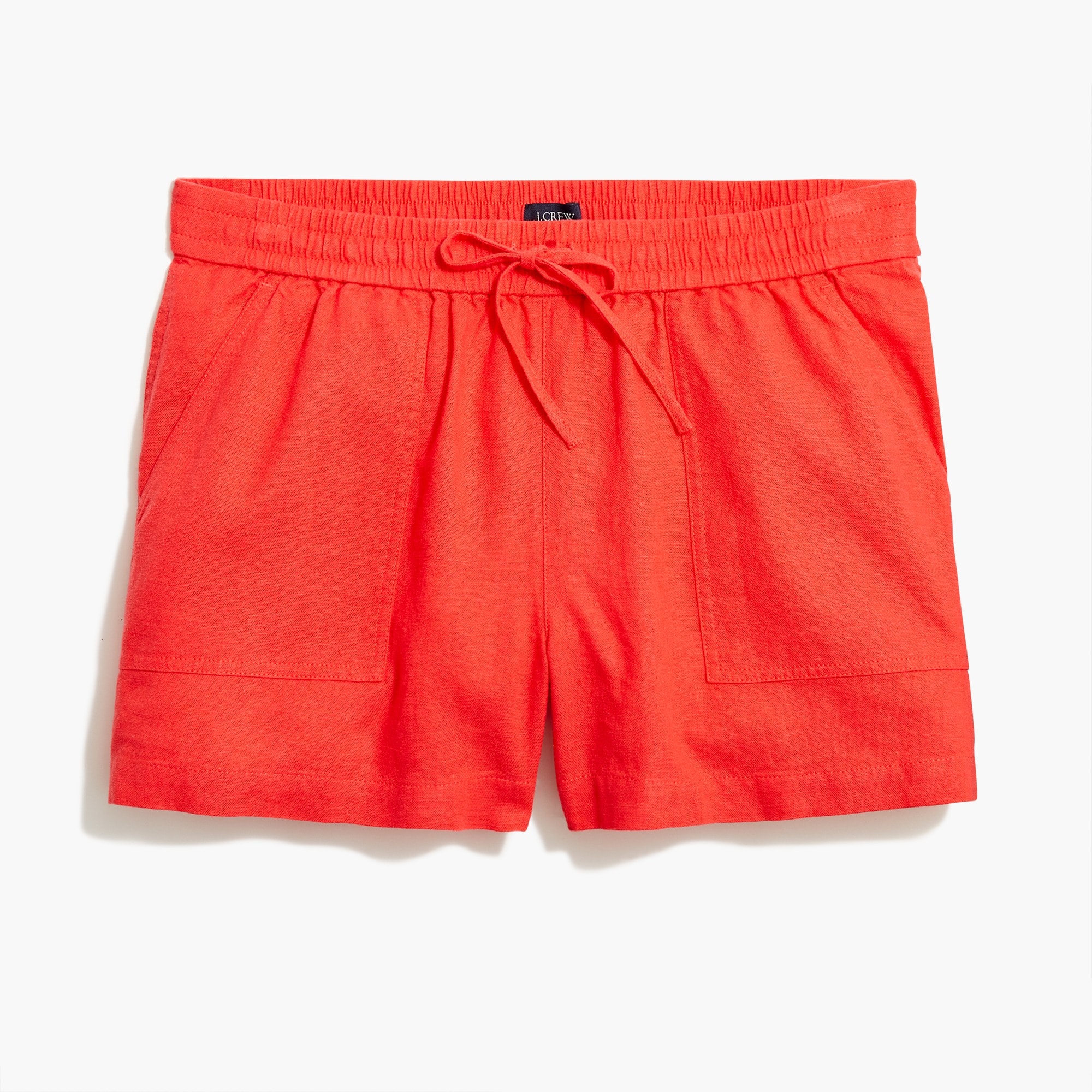 Factory: Linen-blend Drawstring Short For Women