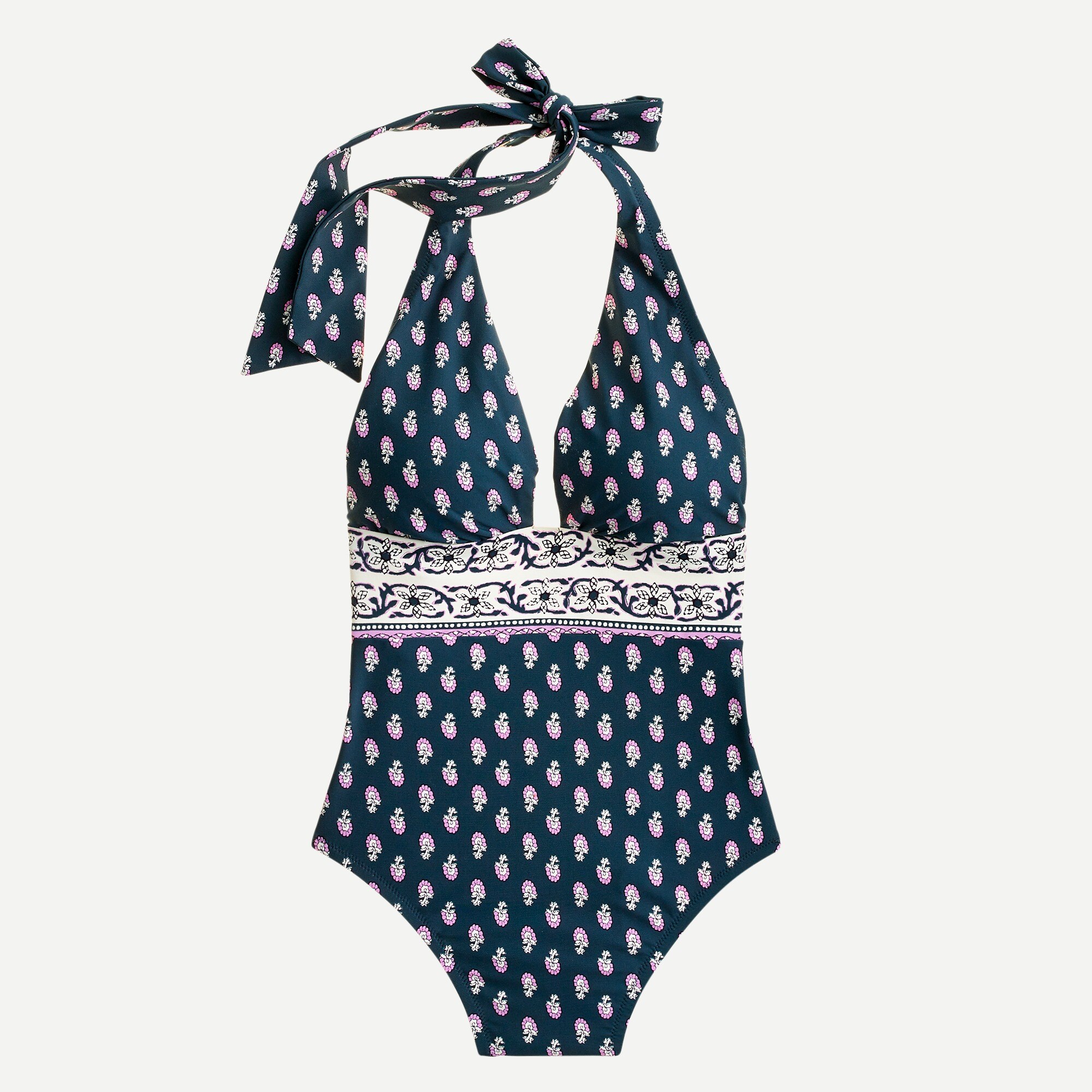 Plunge Halter One-piece In Best Buds For Women | J.Crew