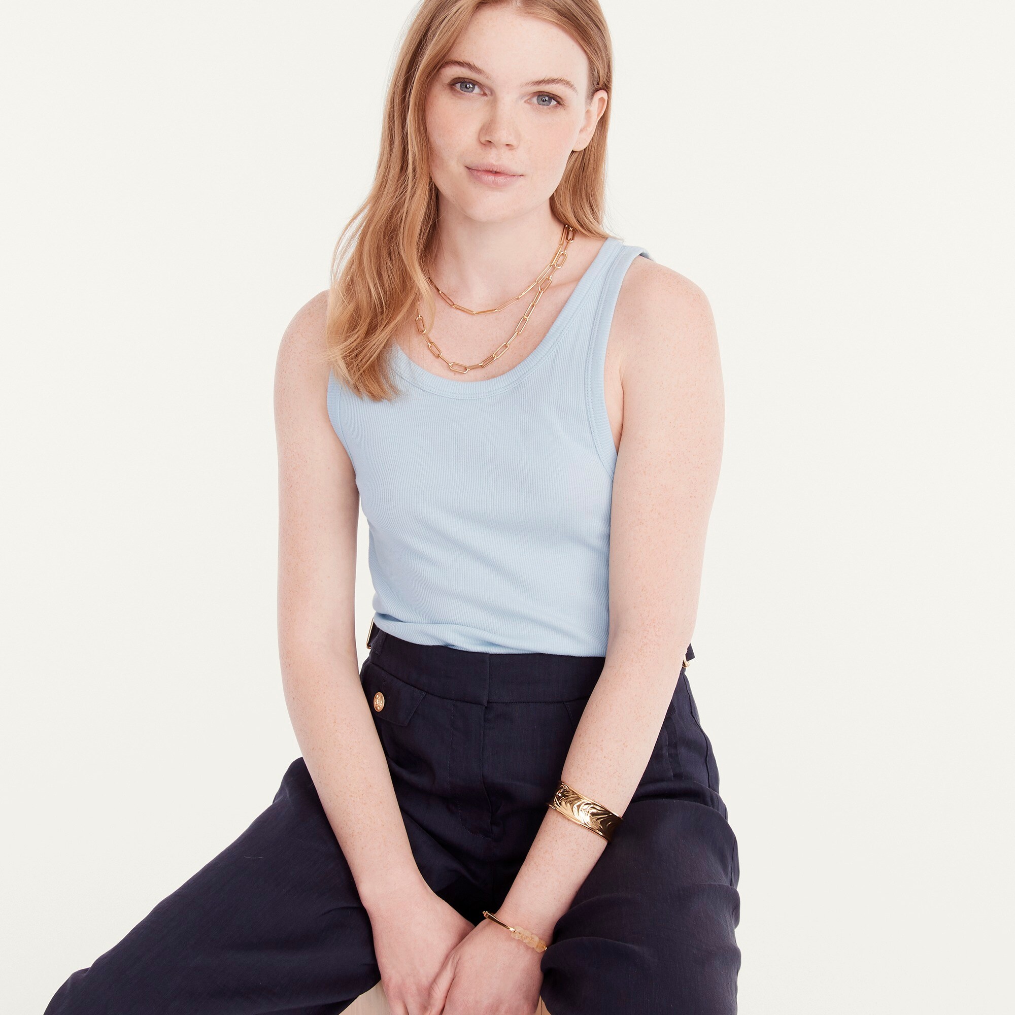 J.Crew: Ribbed Cutaway Tank For Women
