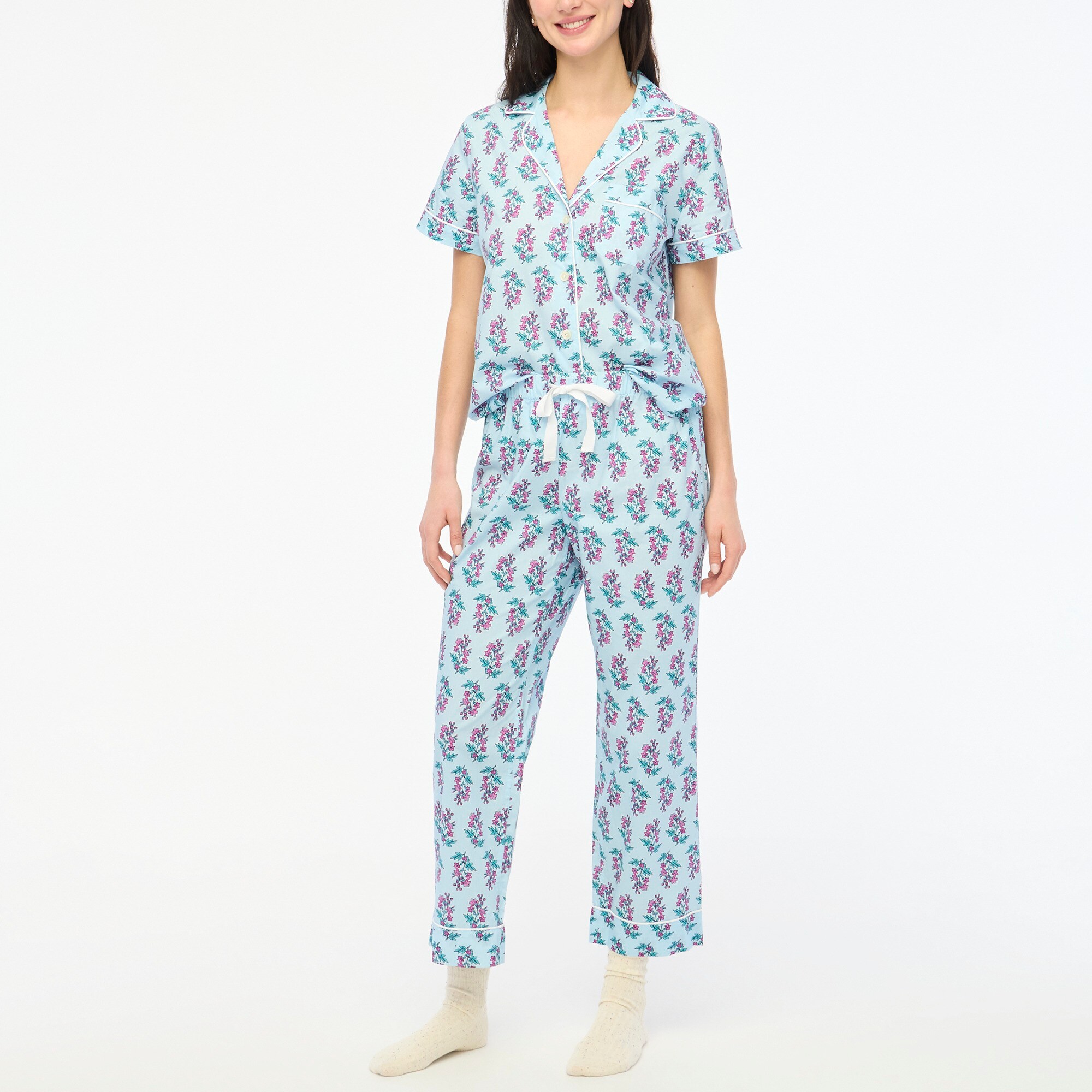 Factory: Short-sleeve Pajama Set With Cropped Pant For Women