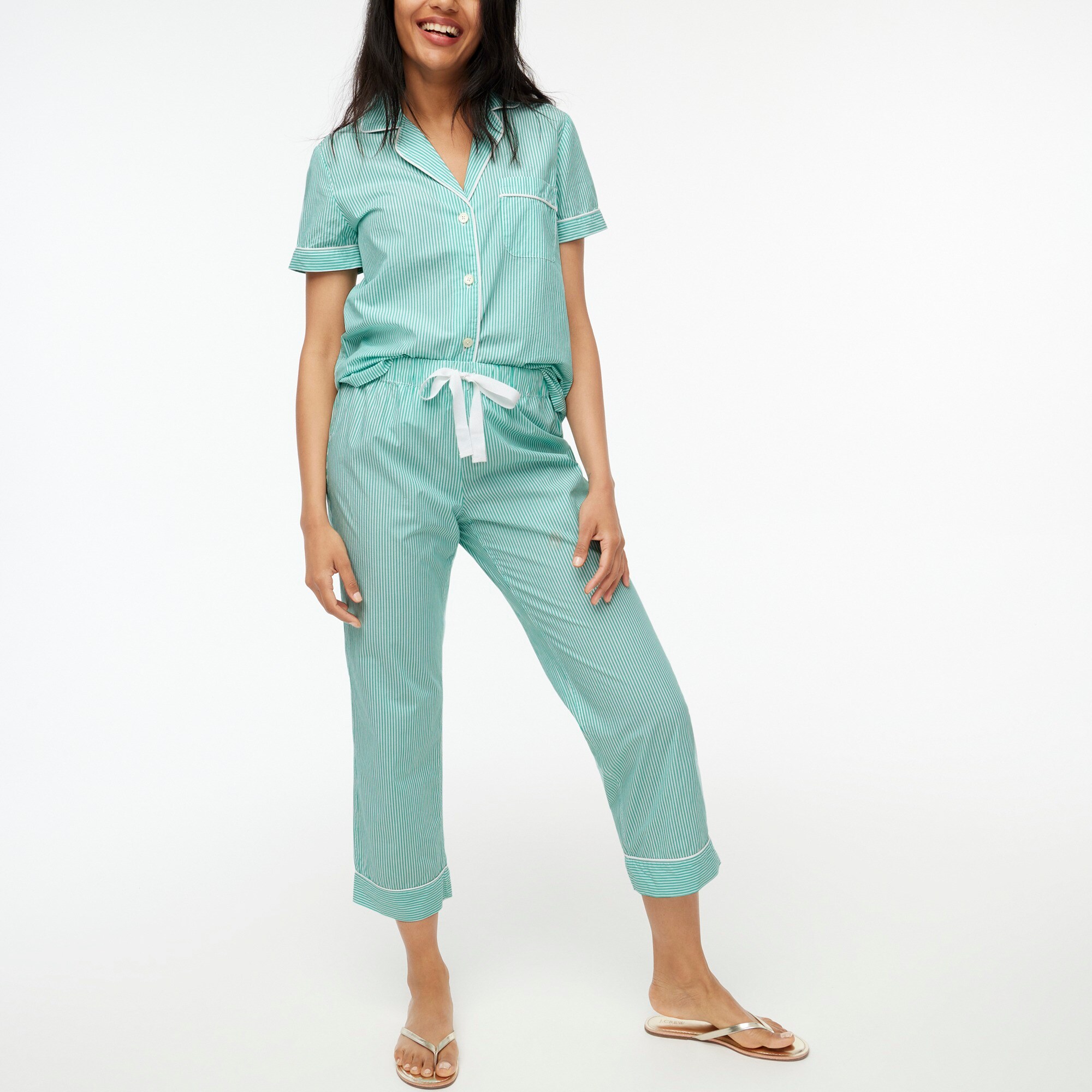 Factory: Short-sleeve Pajama Set With Cropped Pant For Women