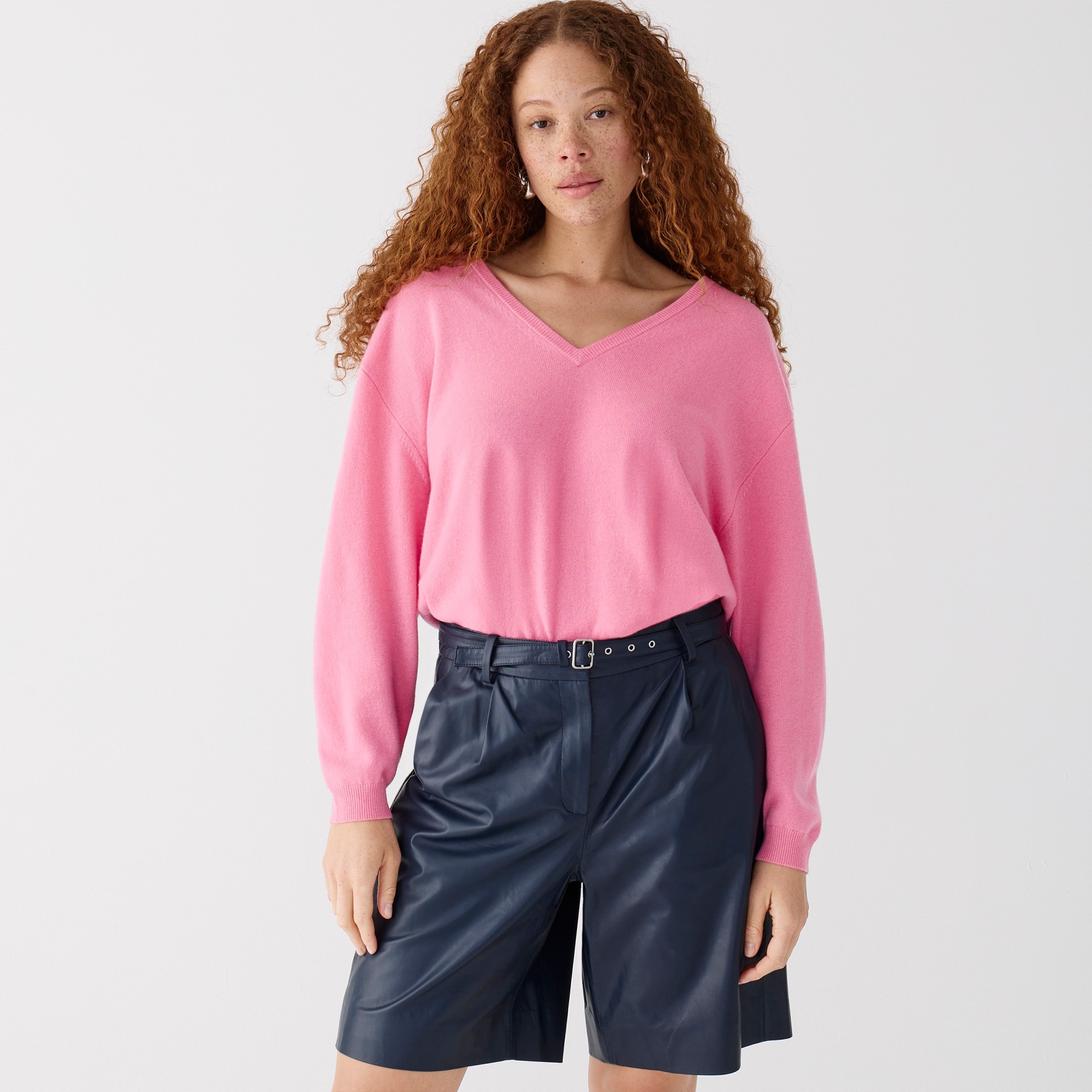 J.Crew: Cashmere Relaxed V-neck Sweater For Women