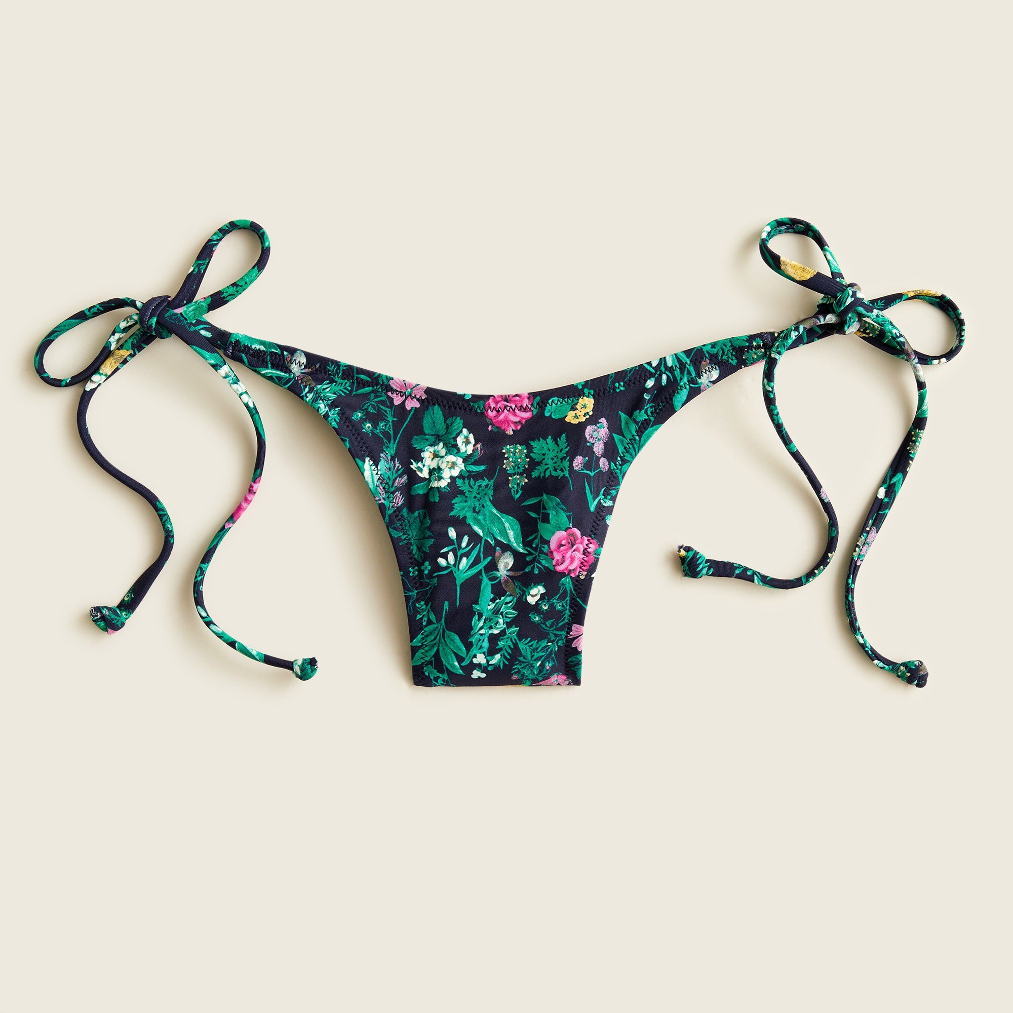 J.Crew: High-cut String Bikini Bottom In Winter Garden Floral For Women