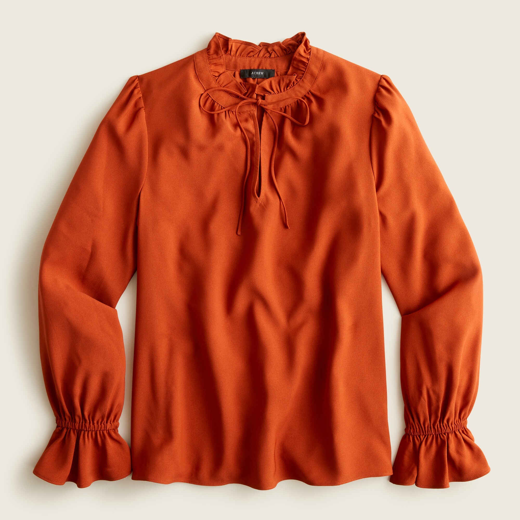 Gathered Ruffle Drapey Top For Women | J.Crew