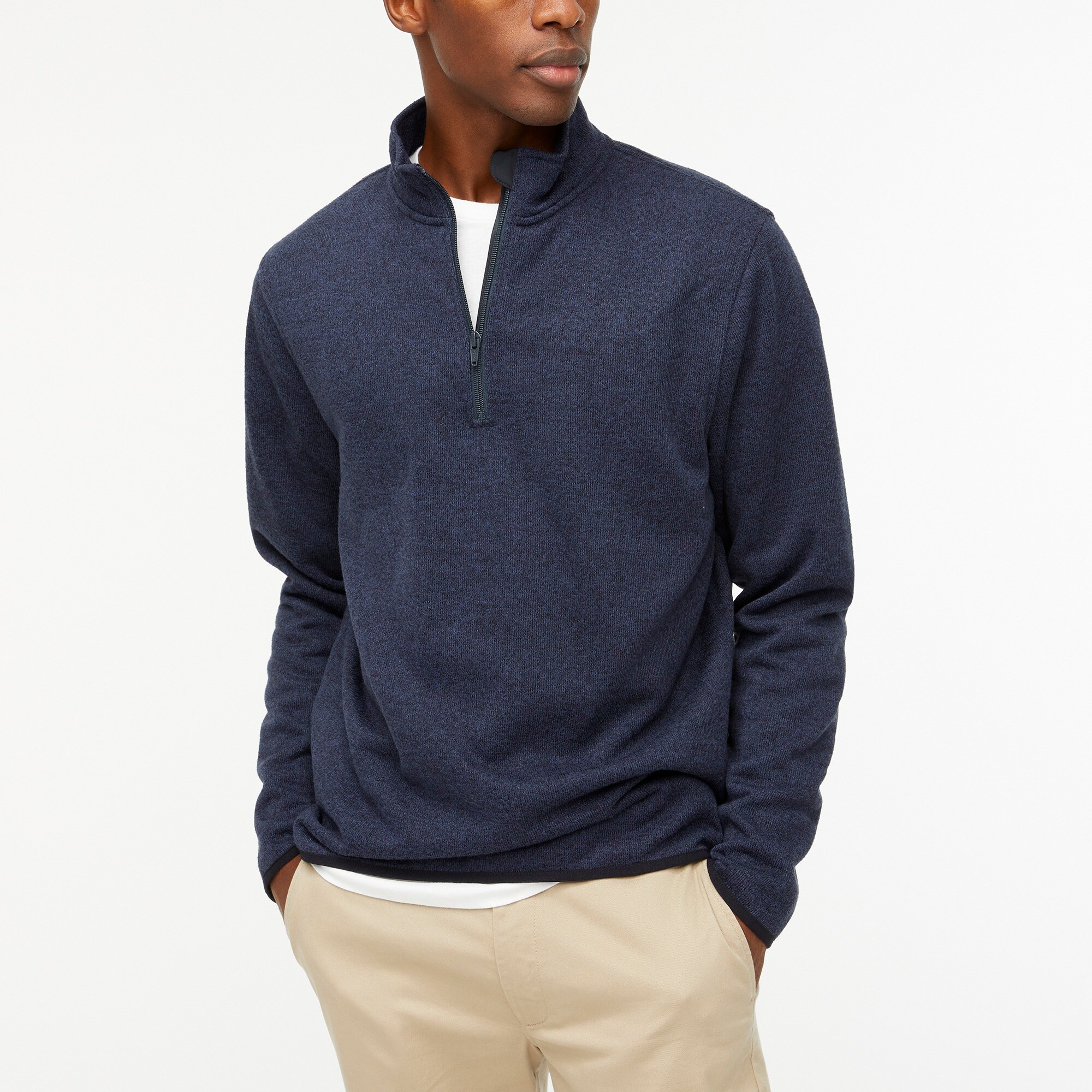 Factory: Marled Fleece Half-zip Pullover For Men