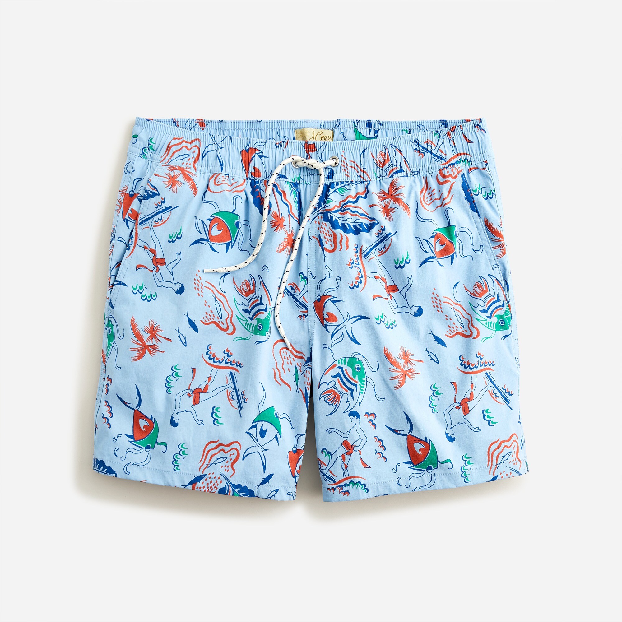 J.Crew: 6" Stretch Swim Trunk In Print For Men