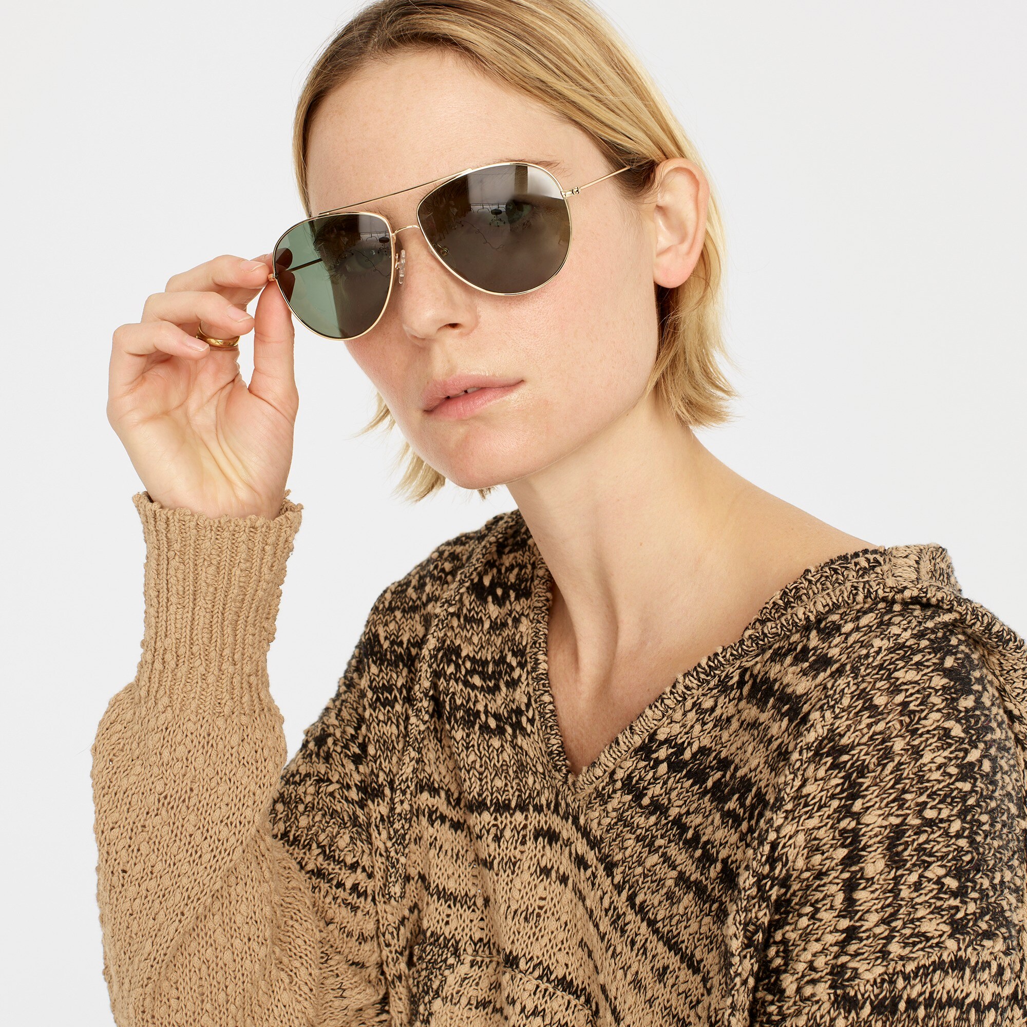 J Crew Bondi Wire Frame Aviator Sunglasses For Women