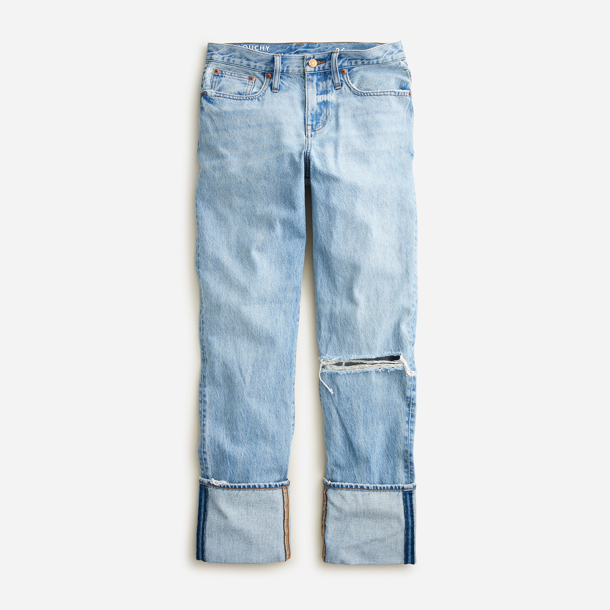 Cuffed Slouchy Boyfriend Jean In Clear Indigo Wash For Women | J.Crew