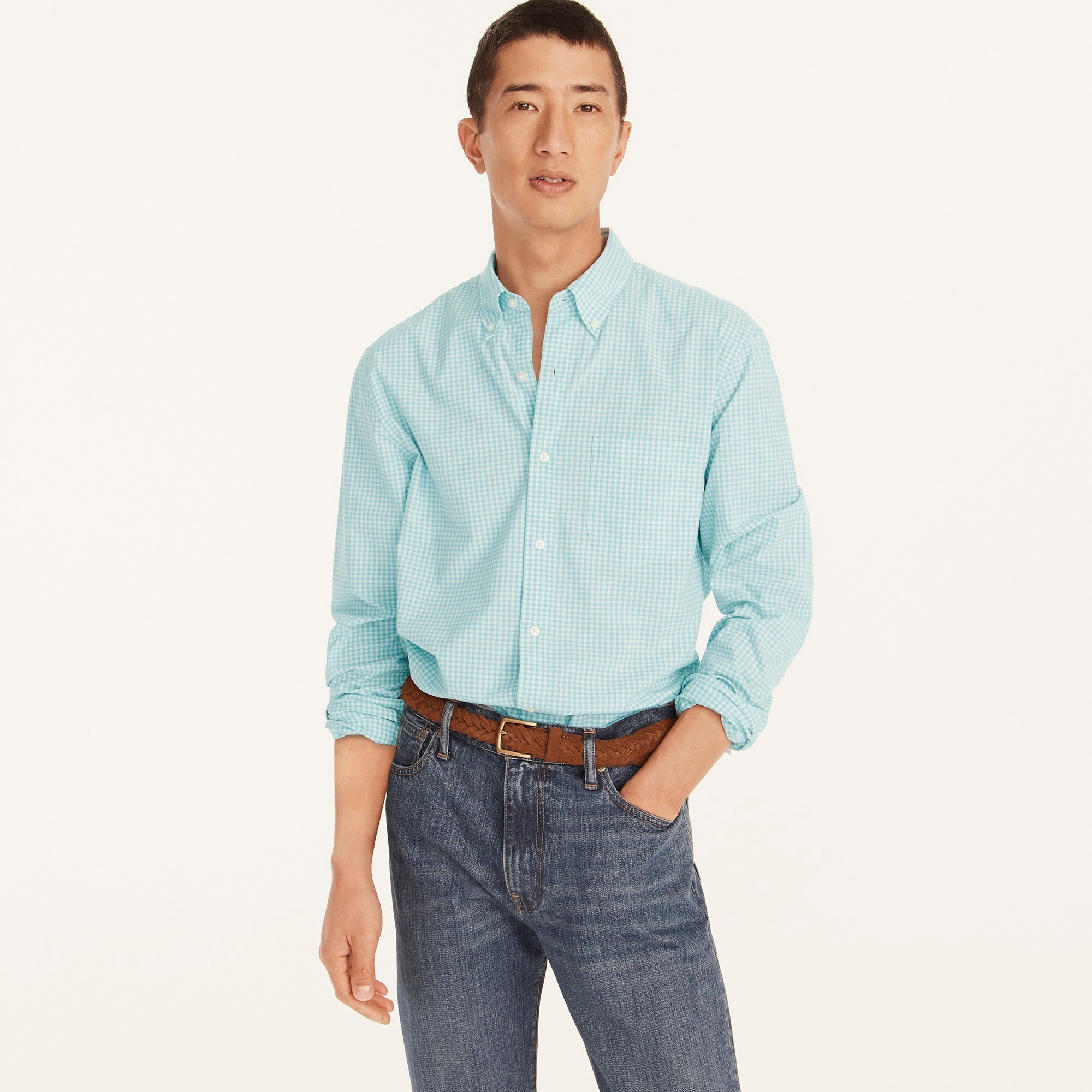 J.Crew: Secret Wash Organic Cotton Poplin Shirt For Men