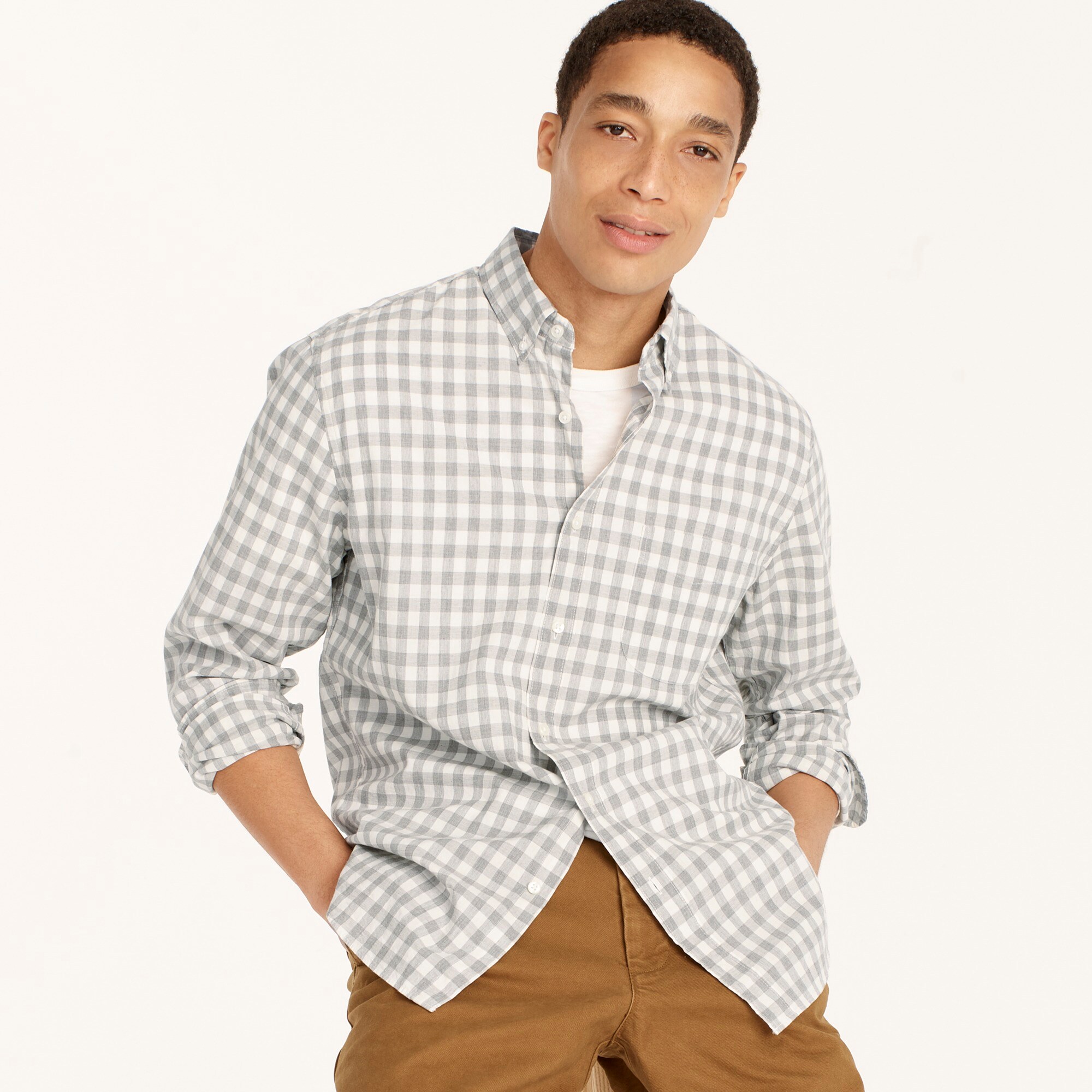 J.Crew: Secret Wash Organic Cotton Poplin Shirt For Men