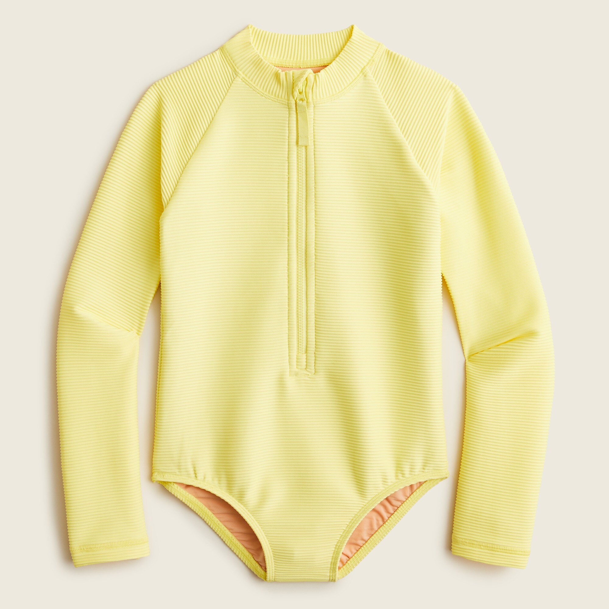 J.Crew: Girls' Ribbed Rash Guard One-piece With UPF 50+ For Girls