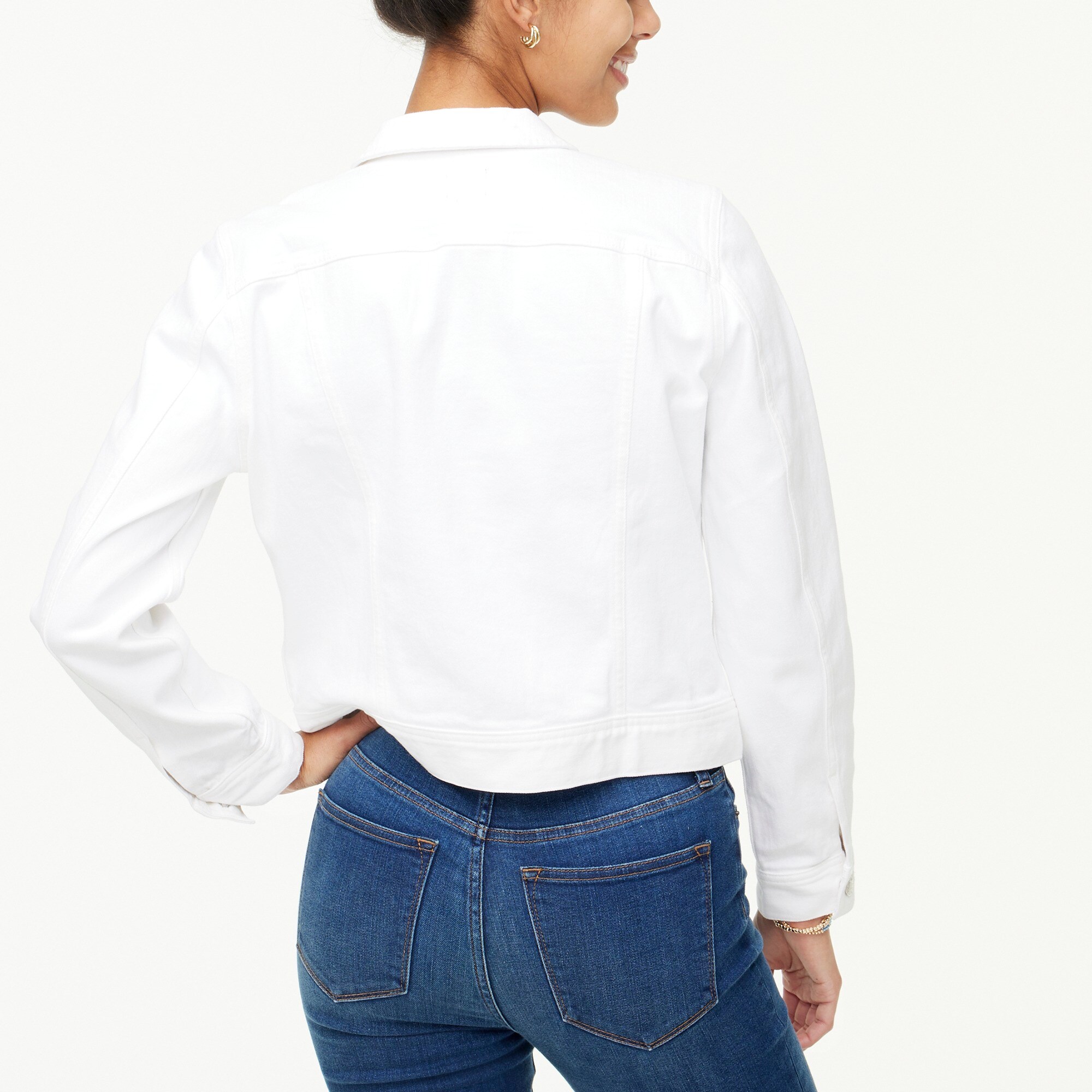 Factory: Classic White Denim Jacket For Women