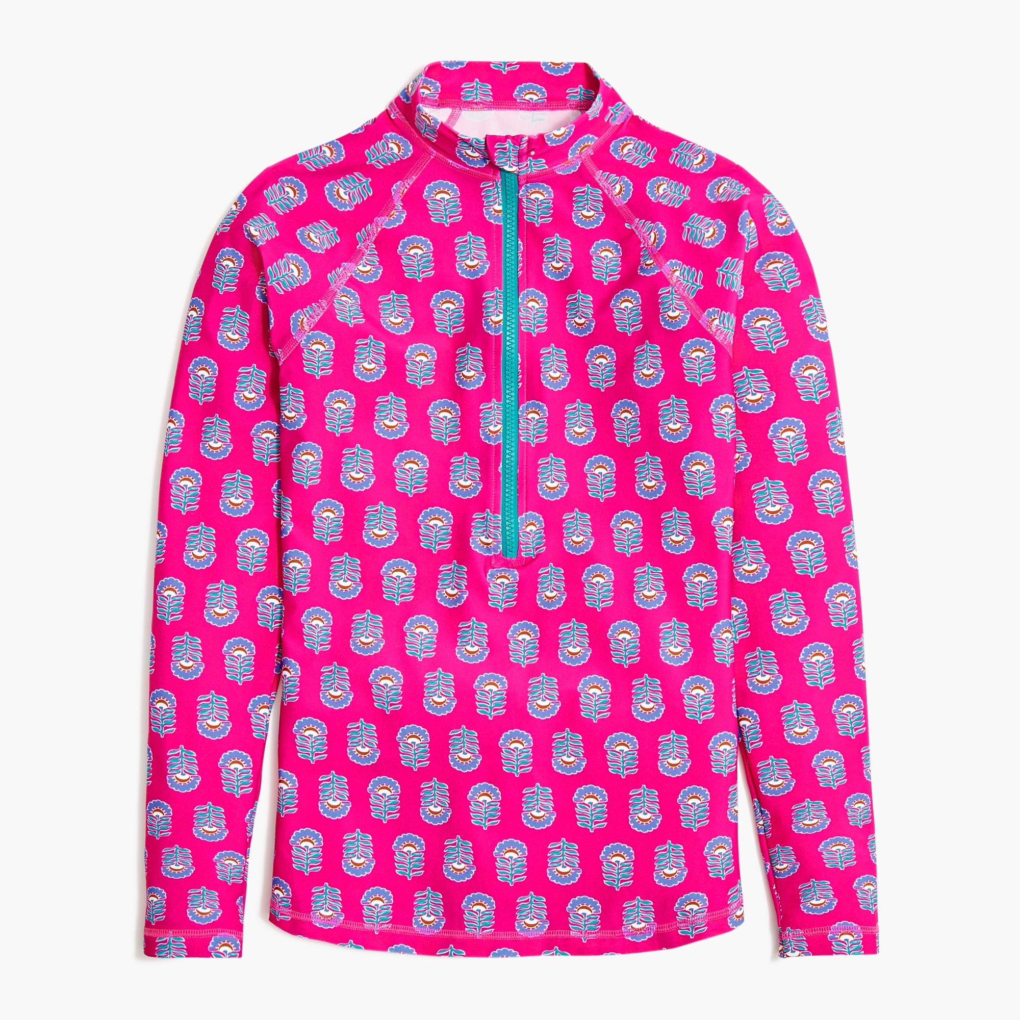 Factory: Printed Rash Guard With Front Zip For Women