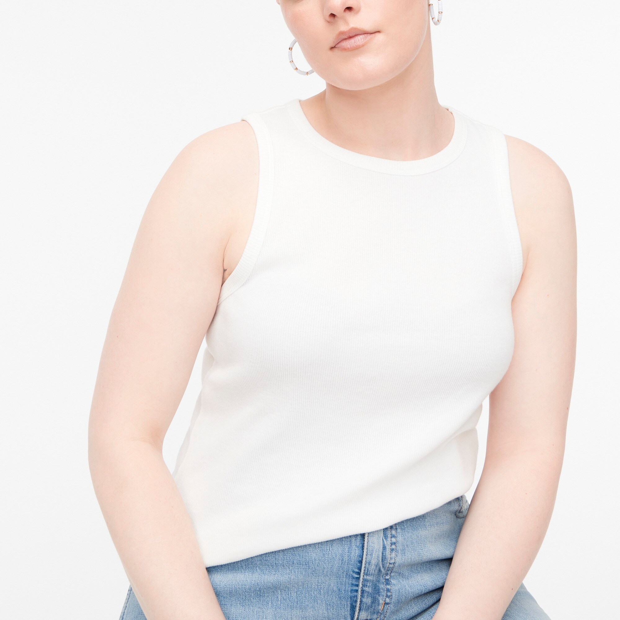 Factory: High-neck Ribbed Tank Top For Women