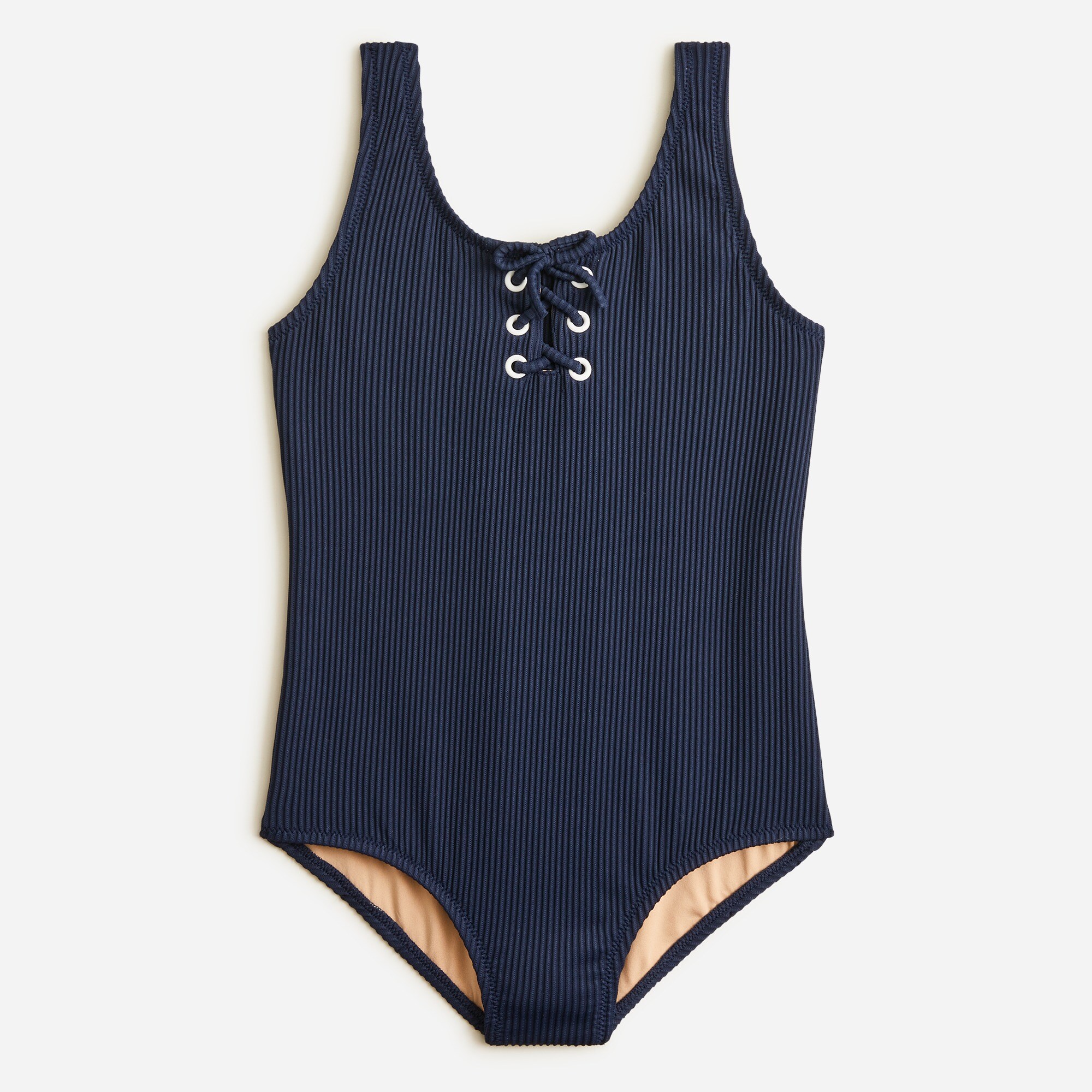 J.Crew: Girls' Ribbed One-piece Swimsuit With UPF 50+ For Girls