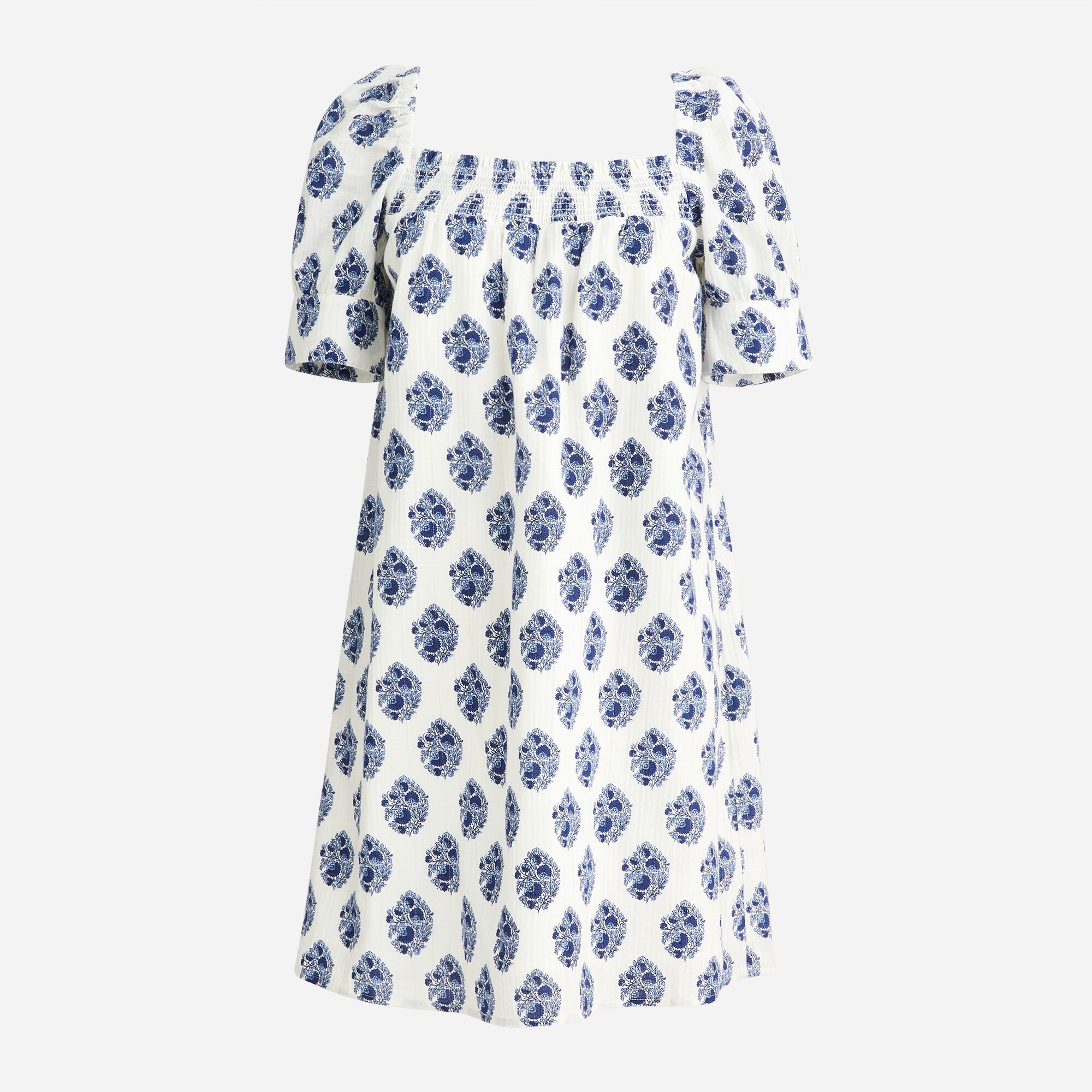 J.Crew: Afternoon Dress In Gathered Floral Block Print For Women