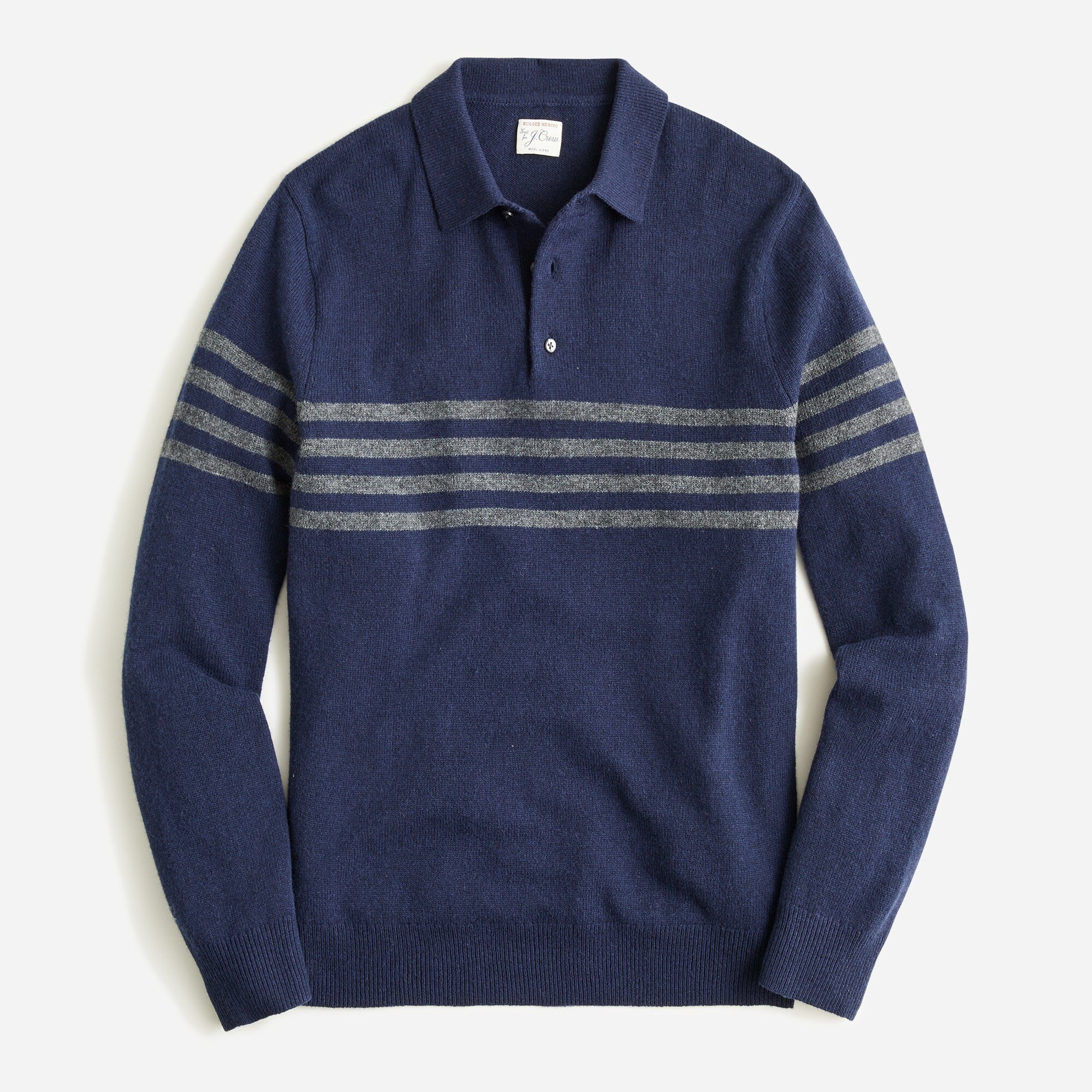 Rugged Merino Wool-blend Sweater In Stripe For Men | J.Crew