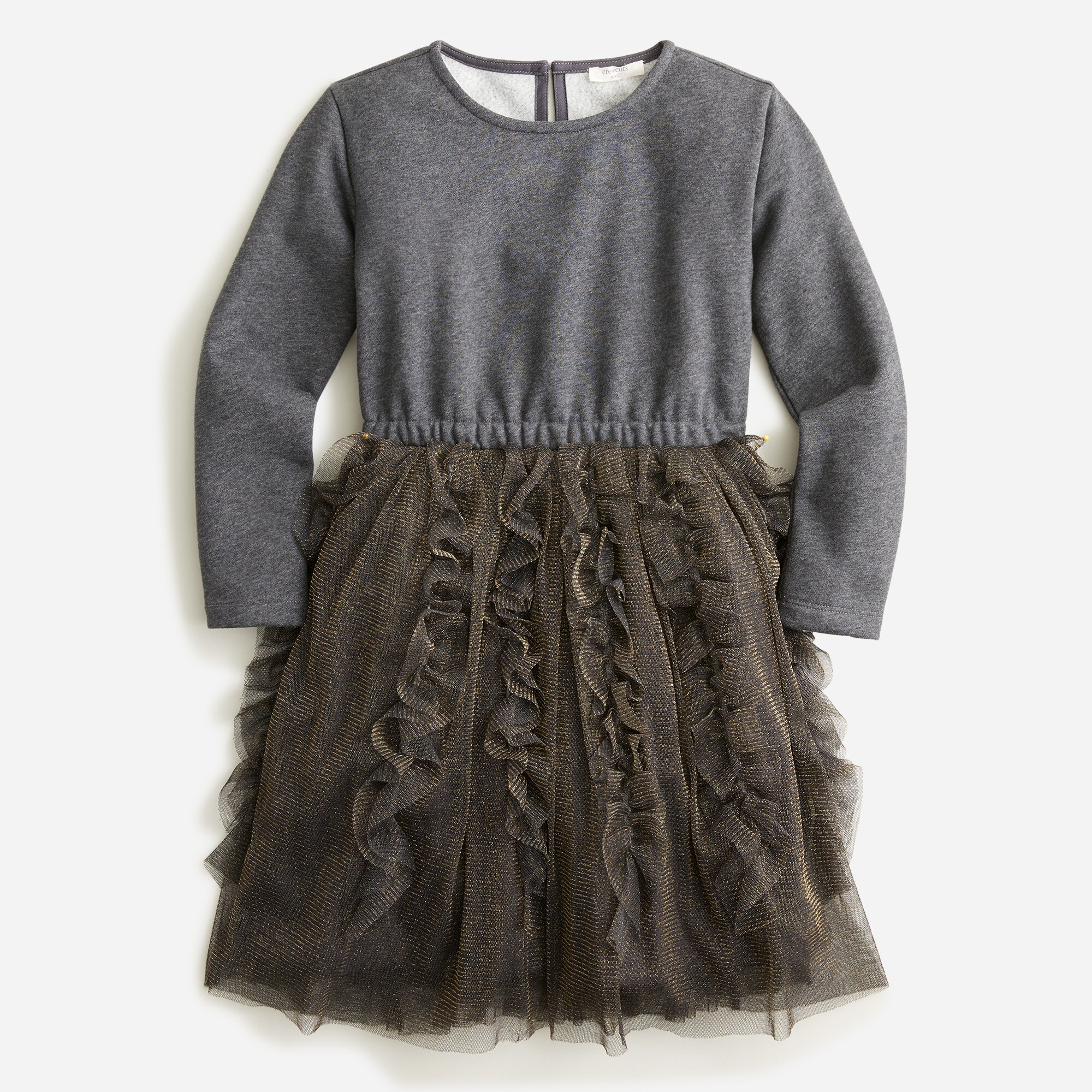 Girls' Long-sleeve Combo Dress In Fleece-tulle For Girls | J.Crew