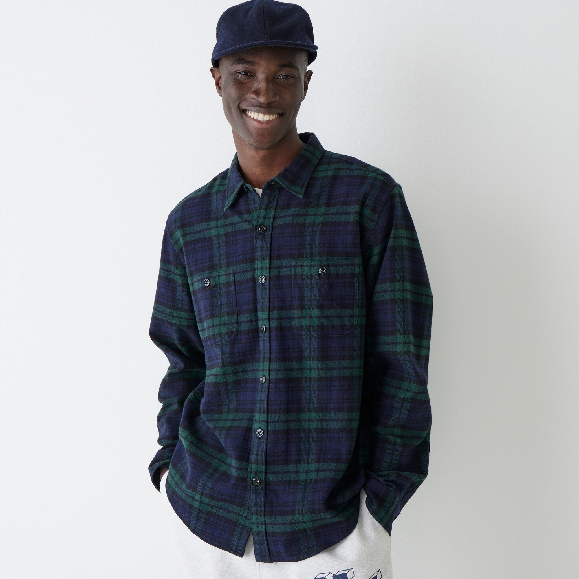 J.Crew: Midweight Flannel Workshirt In Regenerative Cotton For Men