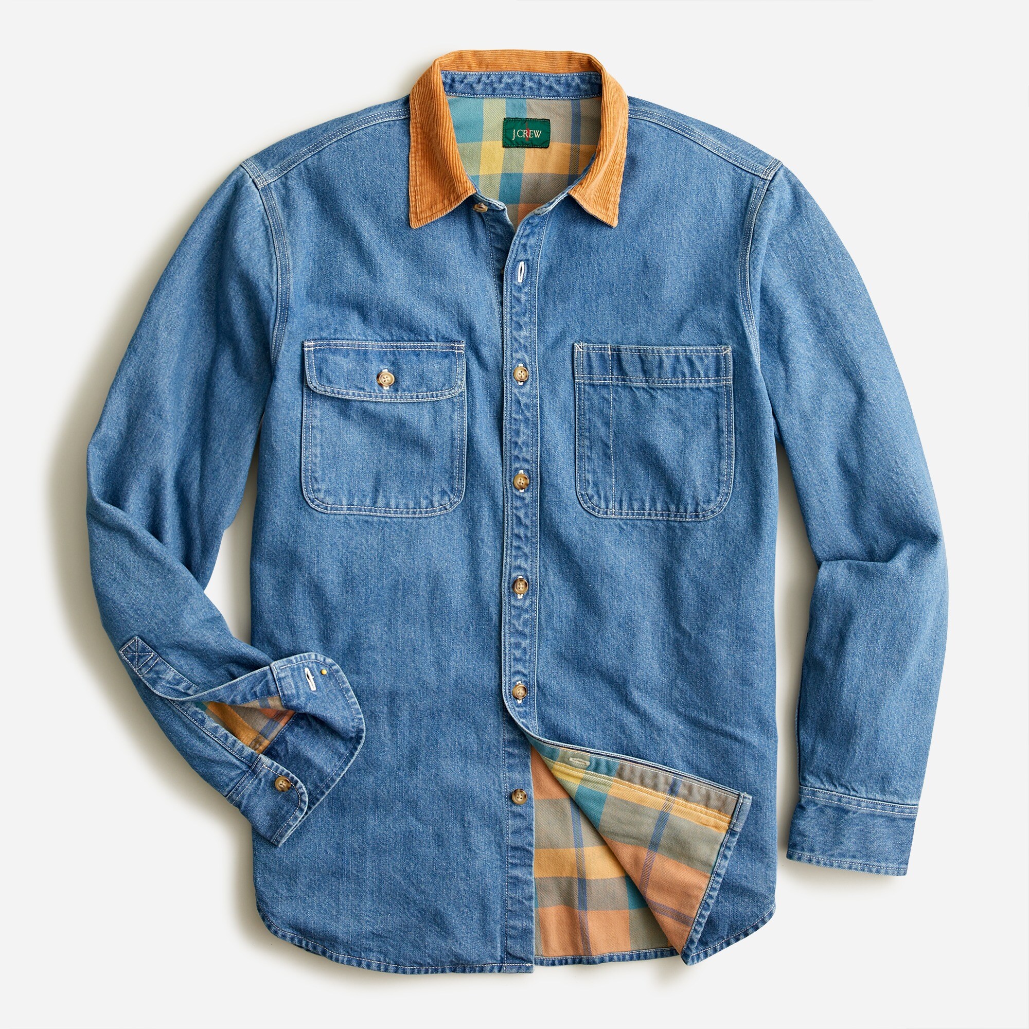 J.Crew: Flannel-lined Denim Workshirt For Men