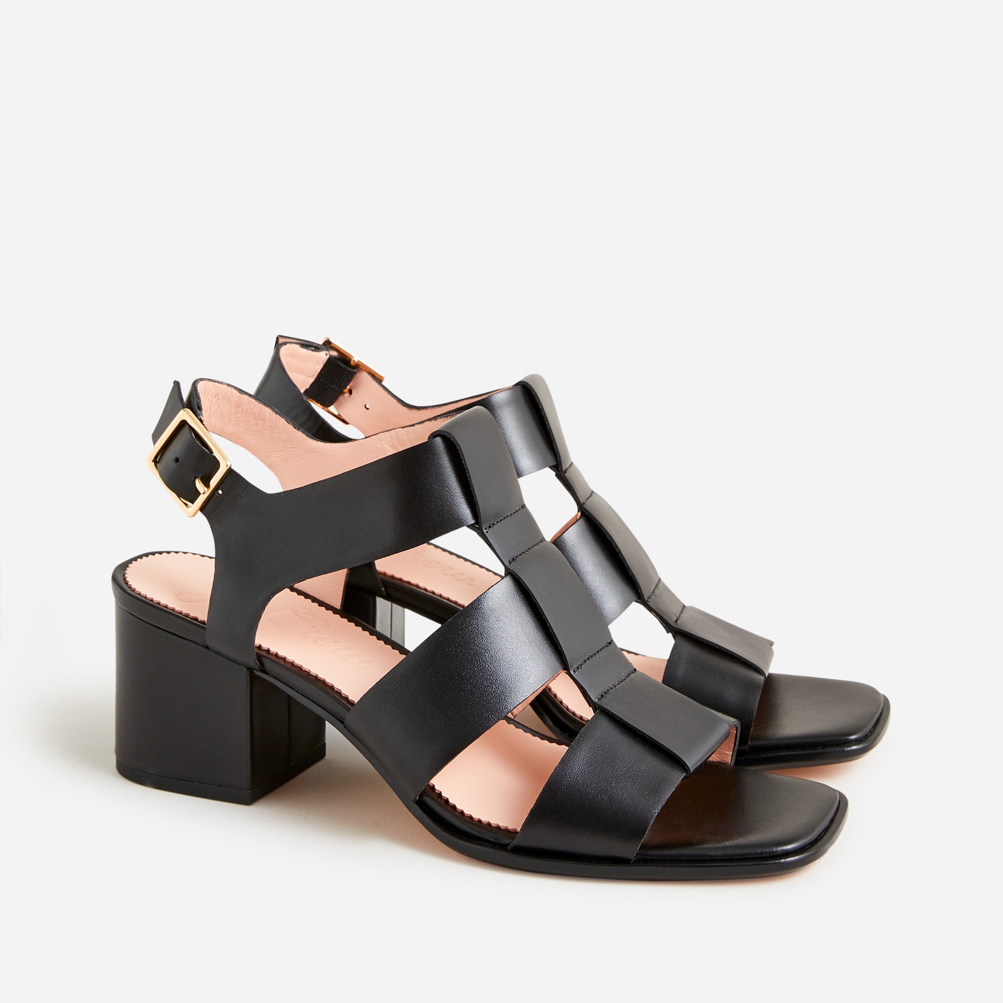 J.Crew: Dylan Fisherman Block-heel Sandals In Leather For Women