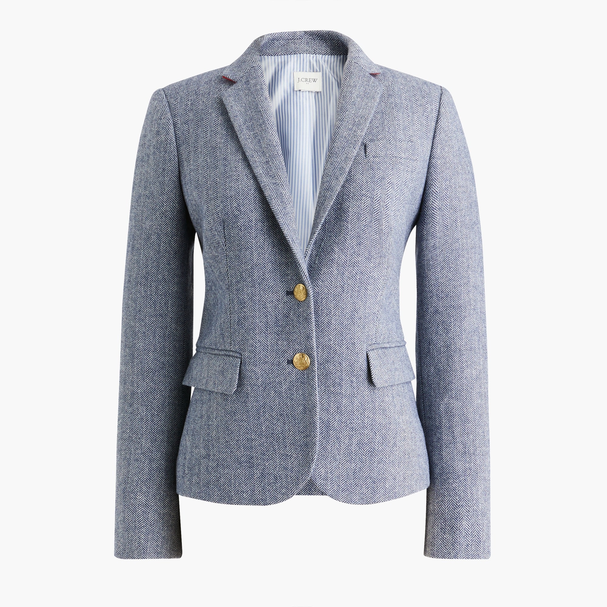 Factory: Herringbone Wool-blend Schoolboy Blazer For Women