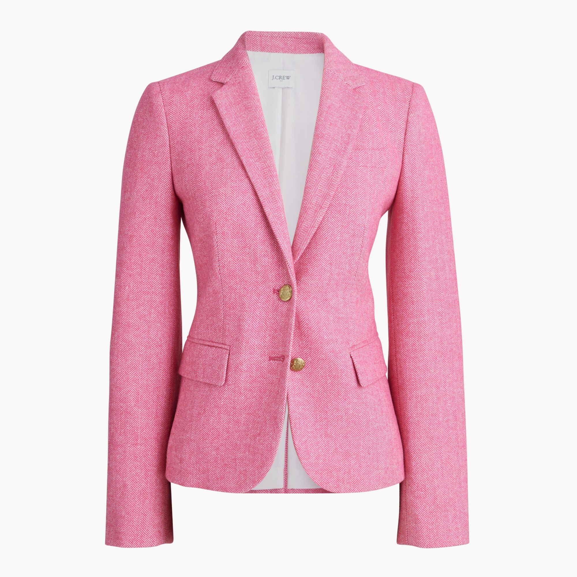 Factory: Herringbone Wool-blend Schoolboy Blazer For Women