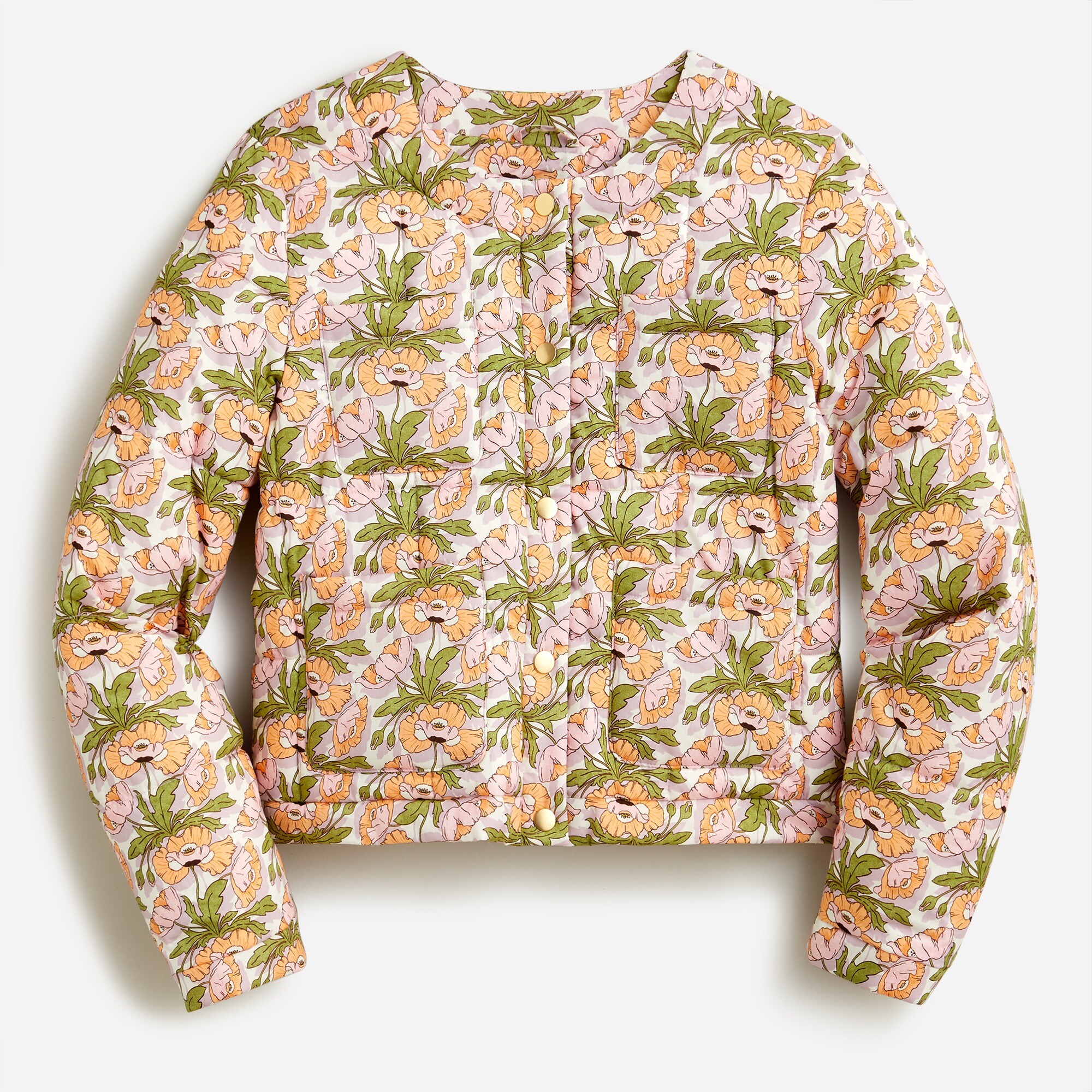 Quilted Louisa Puffer Lady Jacket In Liberty® Butterfield Poppy Fabric ...