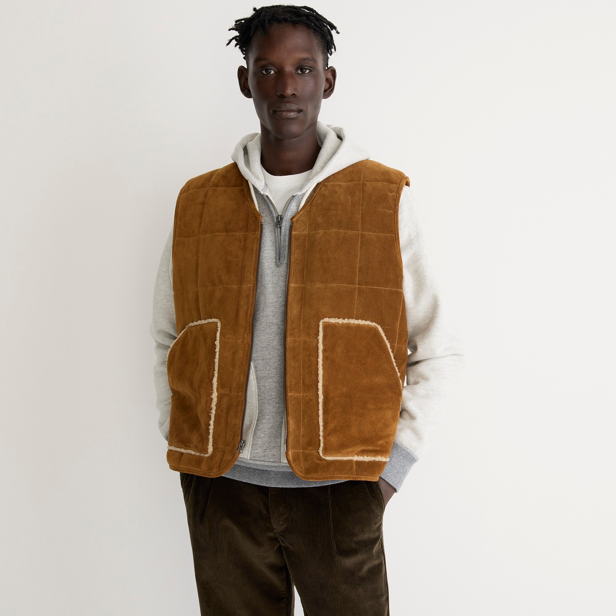 J.Crew: Italian Suede Work Vest With PrimaLoft® For Men