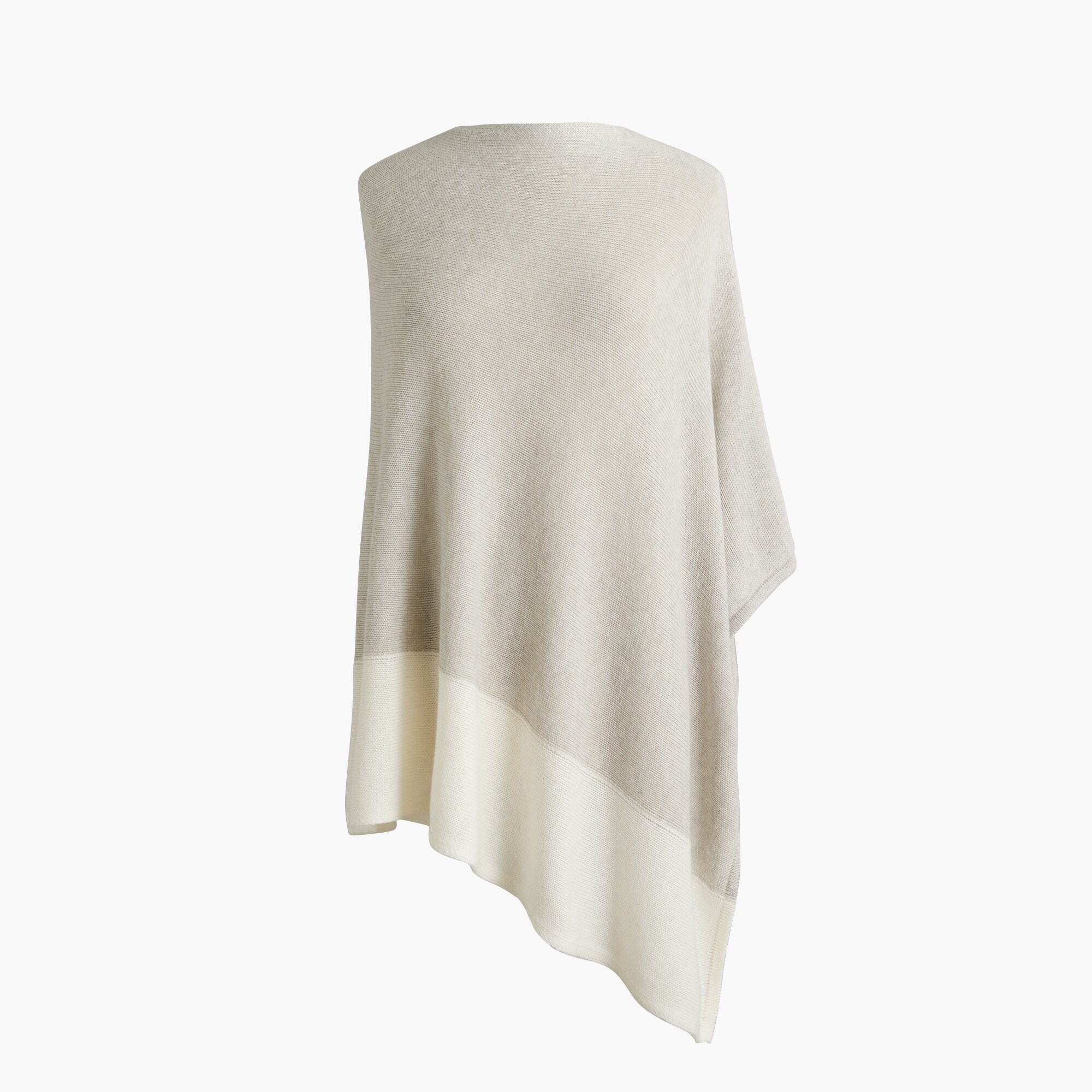 Factory: Cotton-blend Colorblock Sweater-poncho For Women