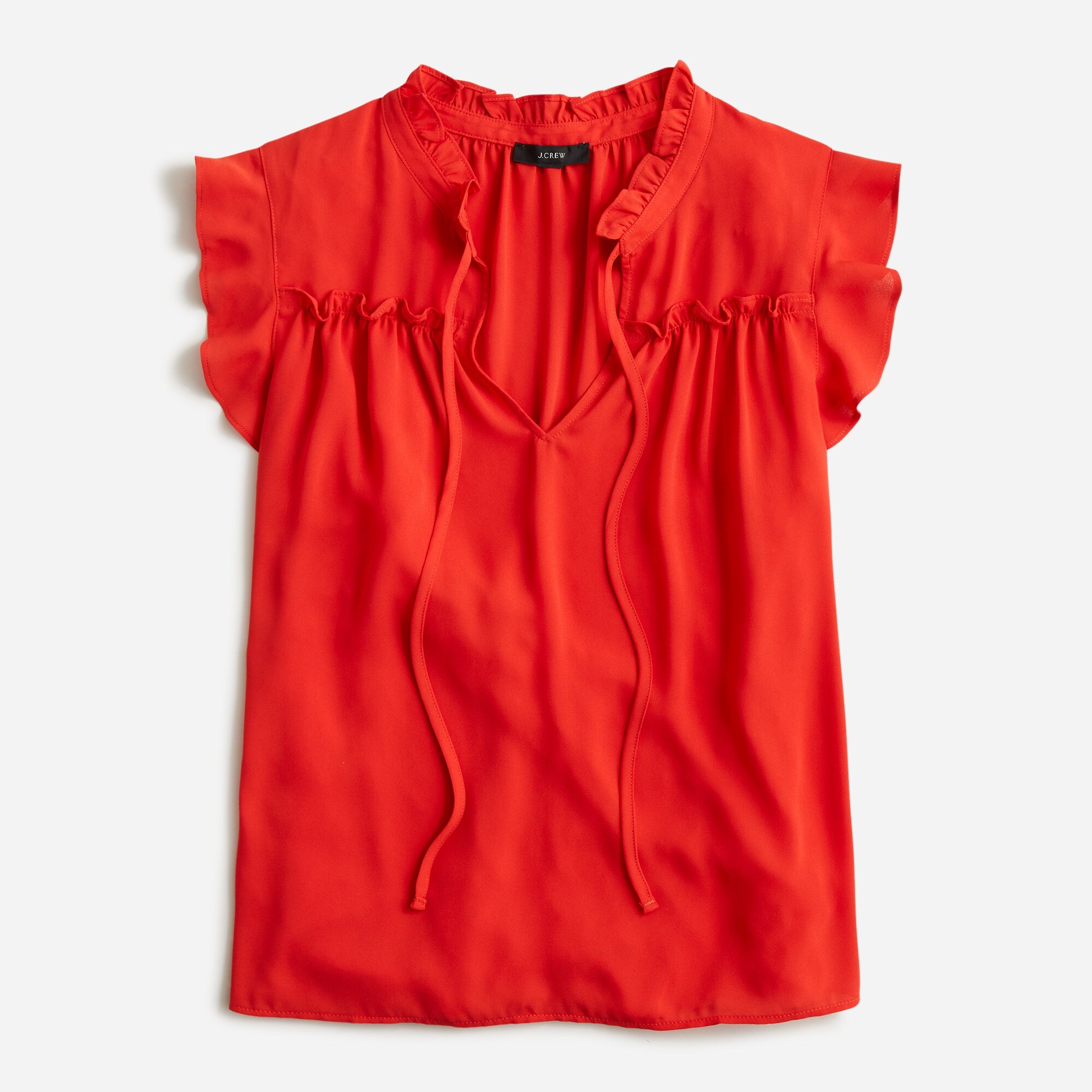J.Crew: Ruffle Tie-neck Top For Women
