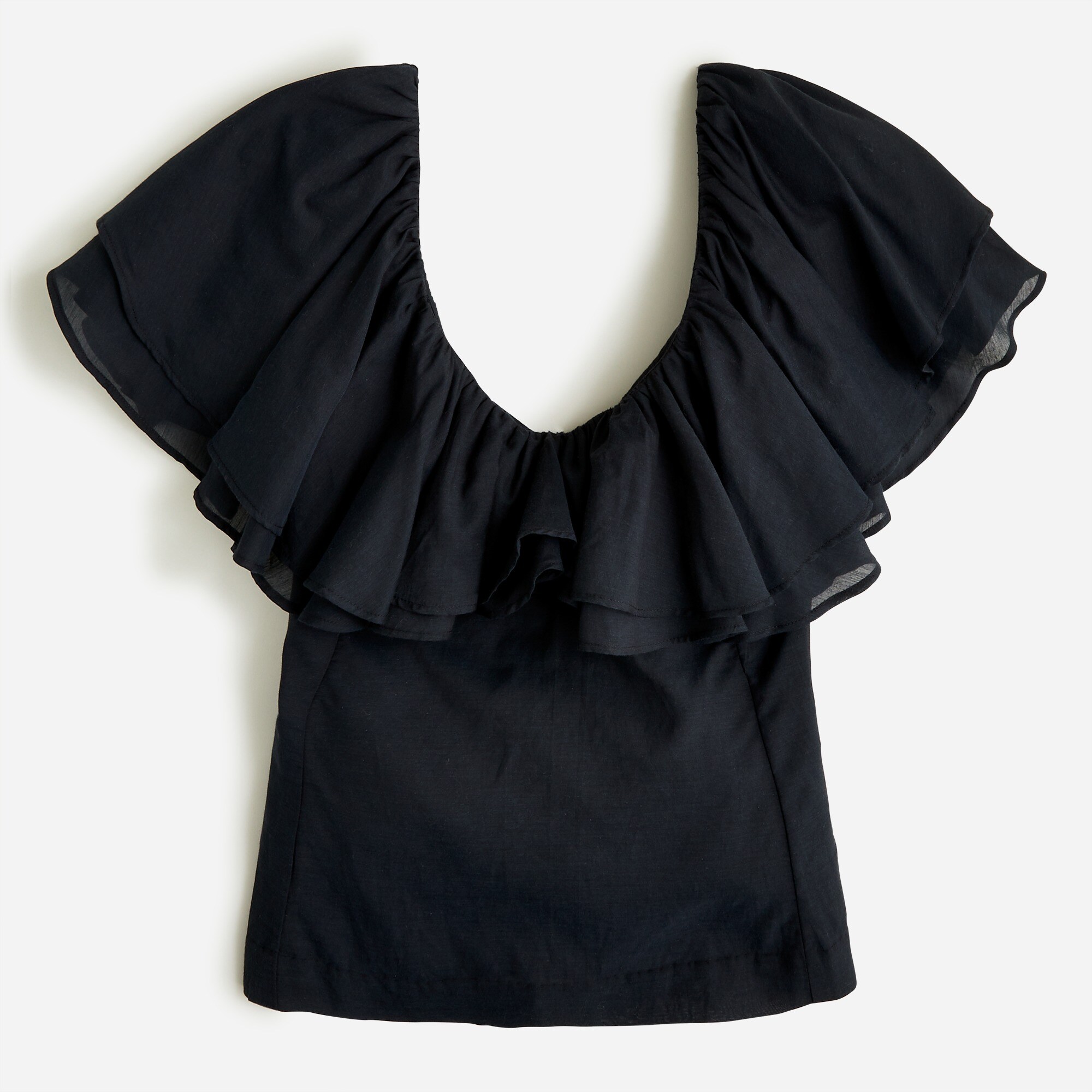 Double-ruffle Cotton Voile Top For Women | J.Crew
