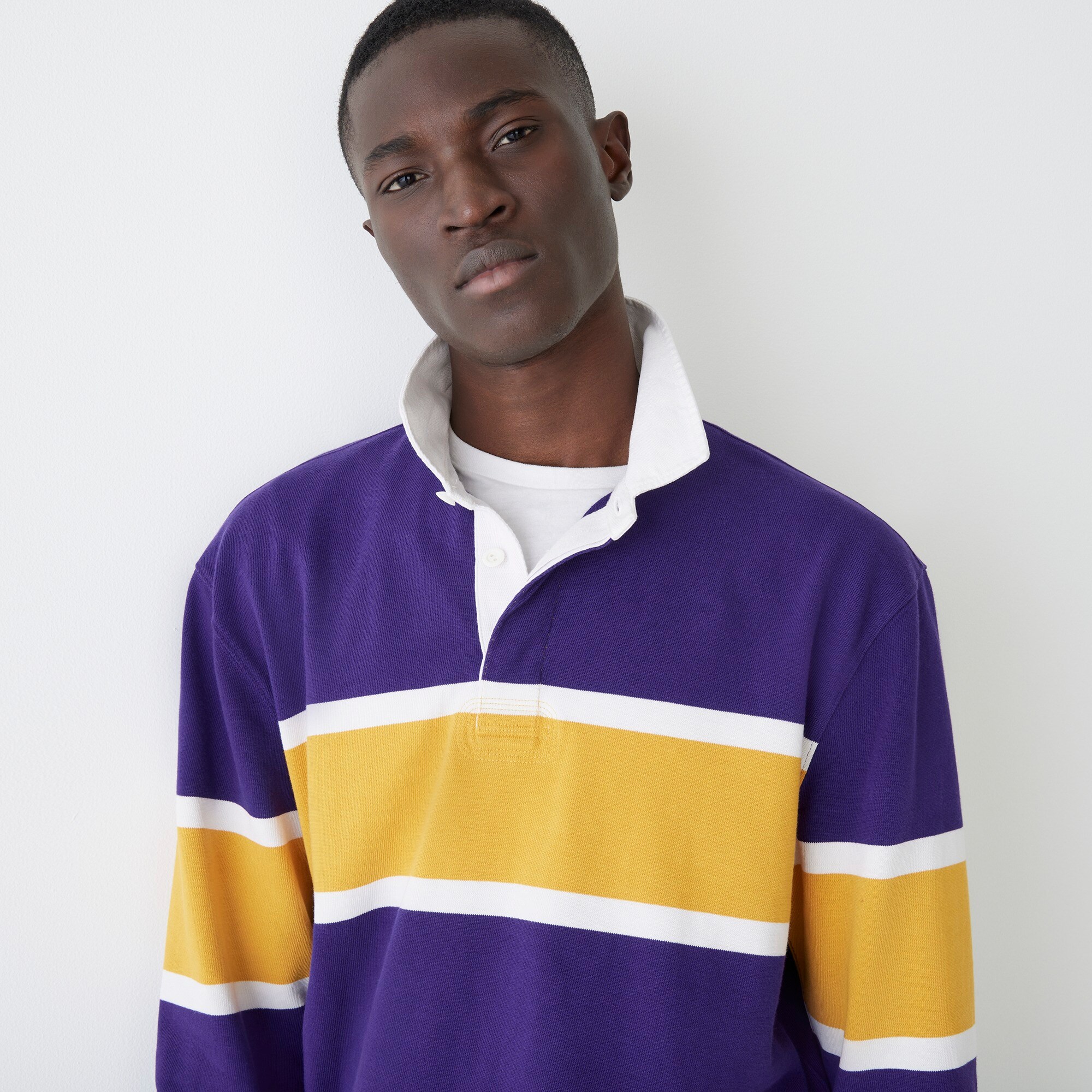 J.Crew: Rugby Shirt With Chest Stripe For Men