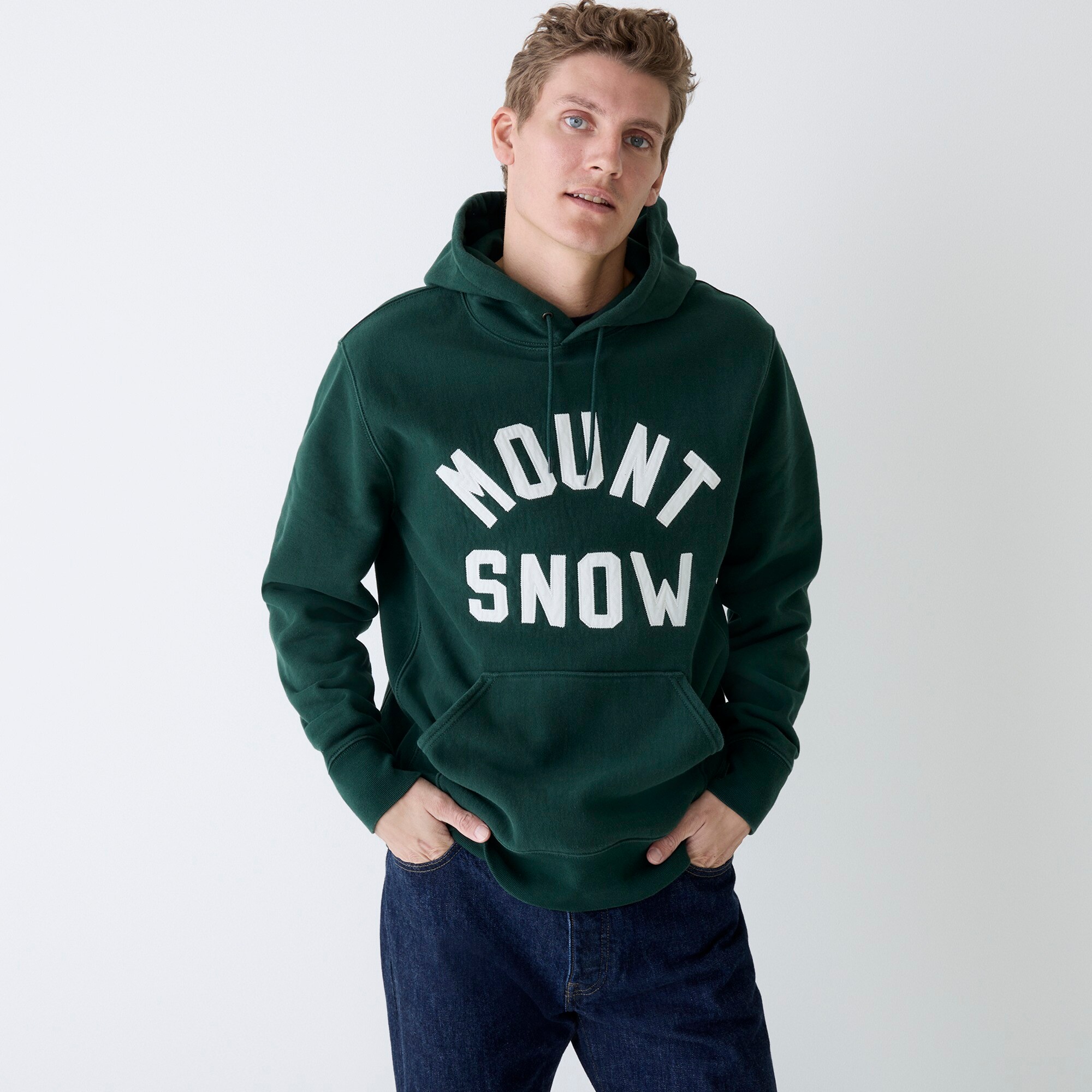 J.Crew: Mount Snow X J.Crew Heritage 14 Oz. Fleece Graphic Hoodie For Men