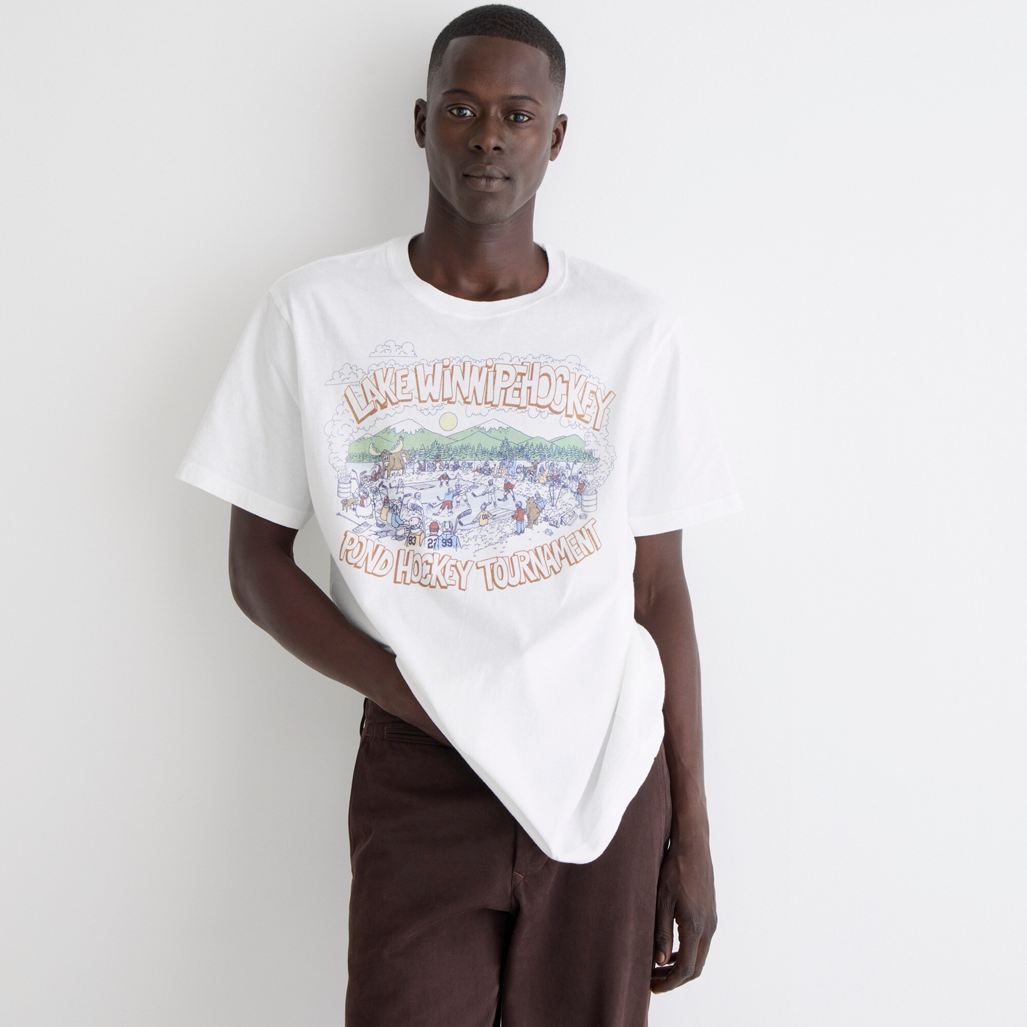J.Crew: Pre-order Made-in-the-USA Pond-hockey Graphic T-shirt For Men