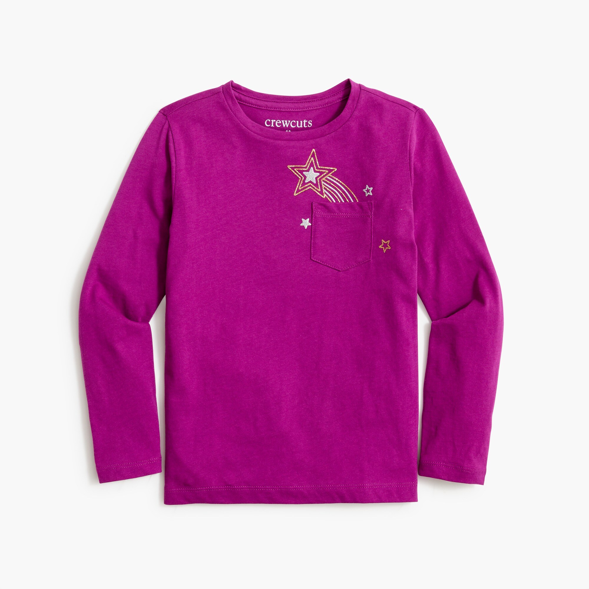 Factory: Girls' Long-sleeve Shooting Star Pocket Graphic Tee For Girls