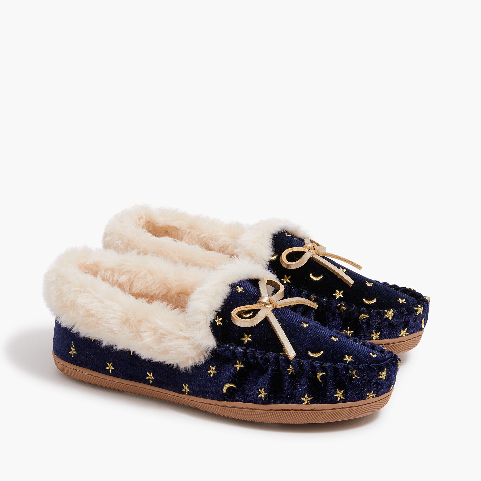 Factory: Velvet Stars And Moon Slippers For Women